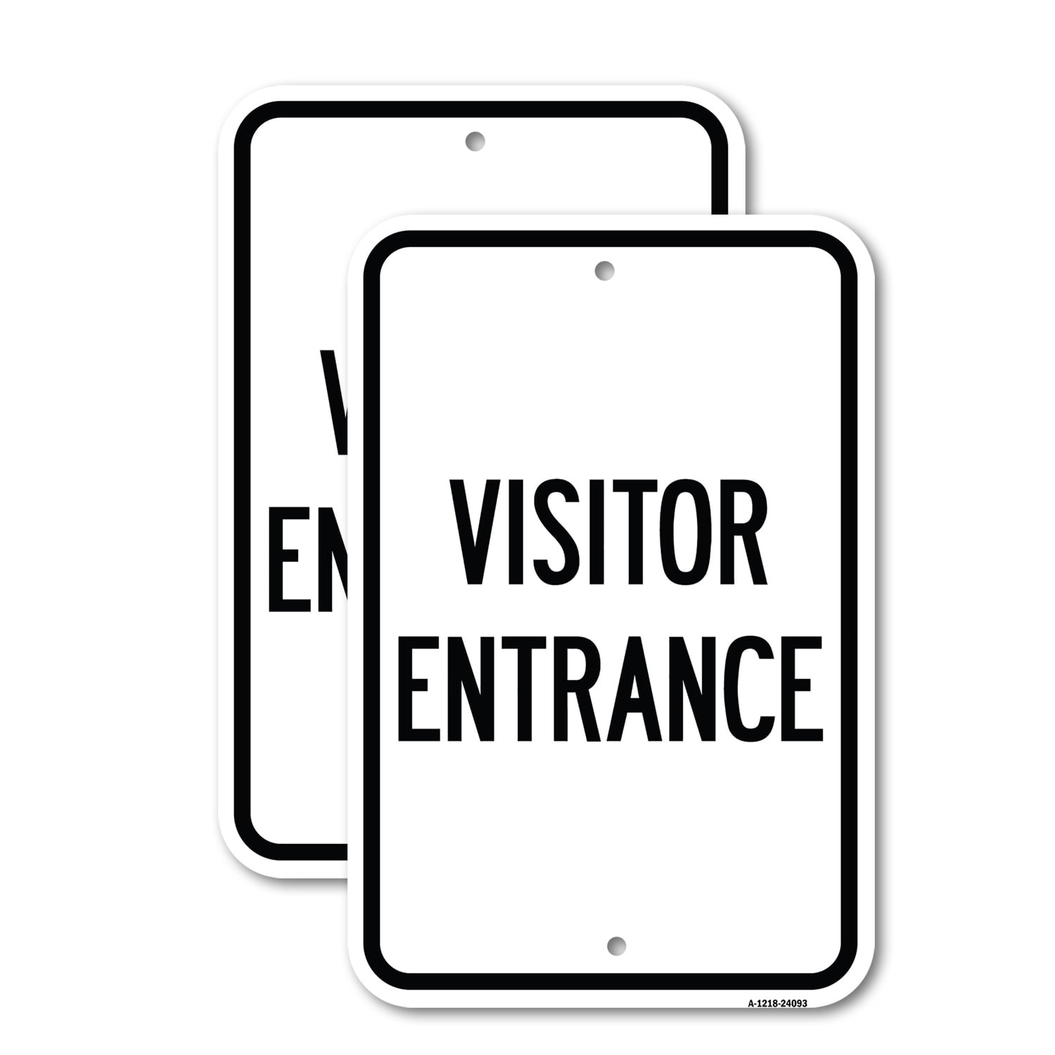 (2 Pack) Entrance Sign Visitor Entrance | 18" X 24" Heavy-Gauge ...