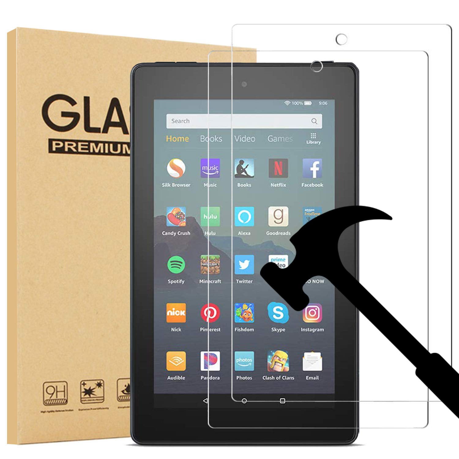 [2-Pack] EpicGadget Glass Screen Protector for All-New Fire 7 / Fire 7 ...