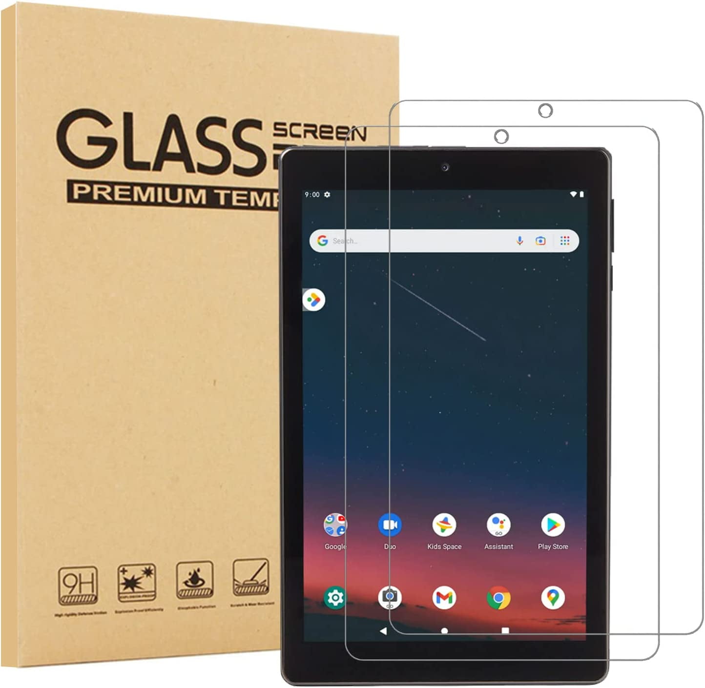 Onn 8 Inch Tablet Gen 3 (2022) 2 Pack Tempered Glass Screen Protector ...