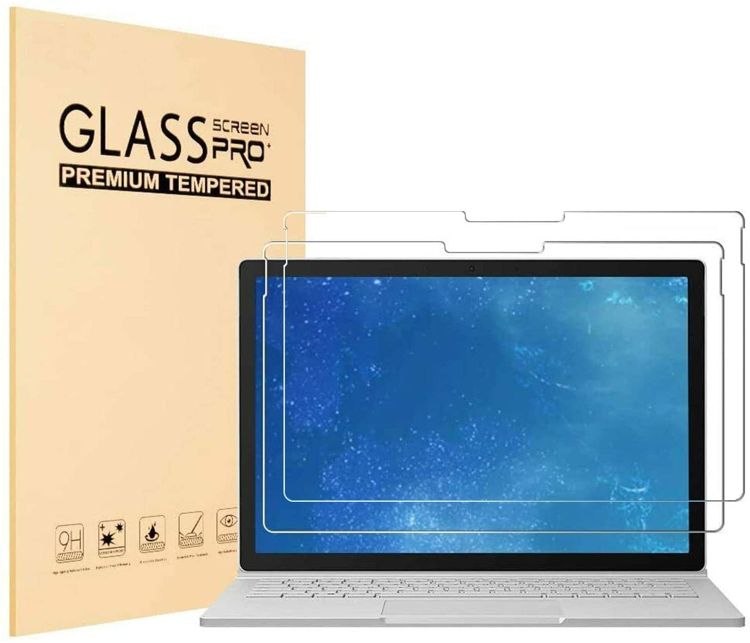 [2-Pack] Epicgadget Glass Screen Protector for Microsoft Surface Book 3 ...