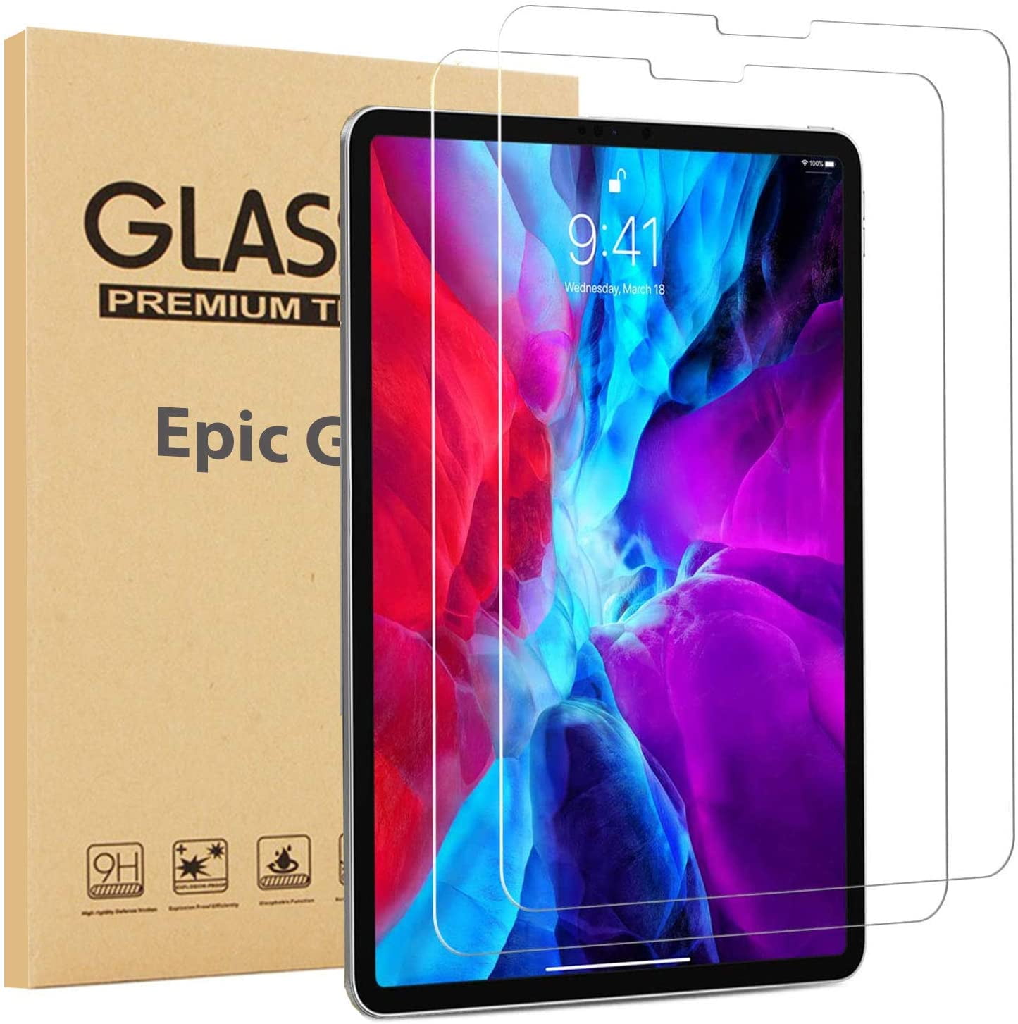 Epicgadget [2 Pack] Tempered Glass Screen Protector for iPad Pro 12.9 ...