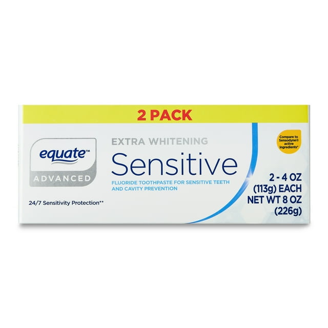 Equate Extra Whitening Sensitive Toothpaste, 4 oz, Compare to Sensodyne ...