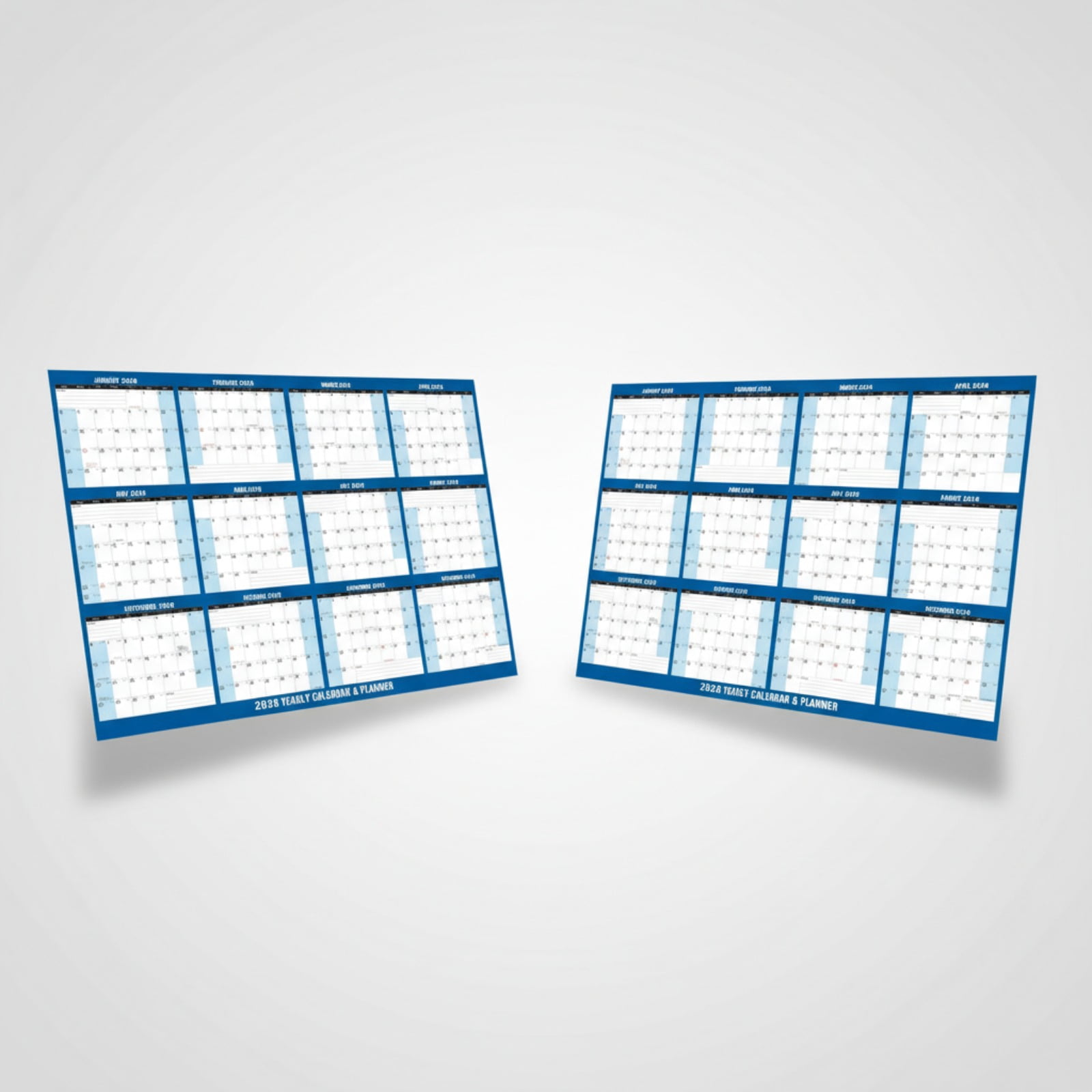 2-Pack Erasable Yearly Wall Planner: Large Double Sided Reversible ...