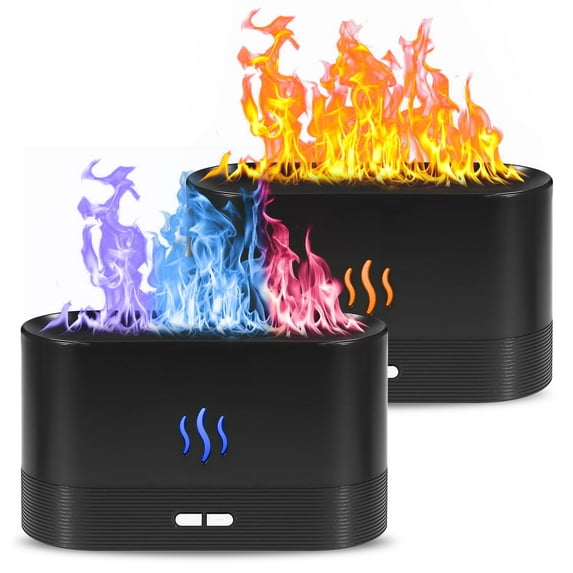2 Pack Essential Oil Diffuser,Colorful Flame Air Aroma Diffuser ...