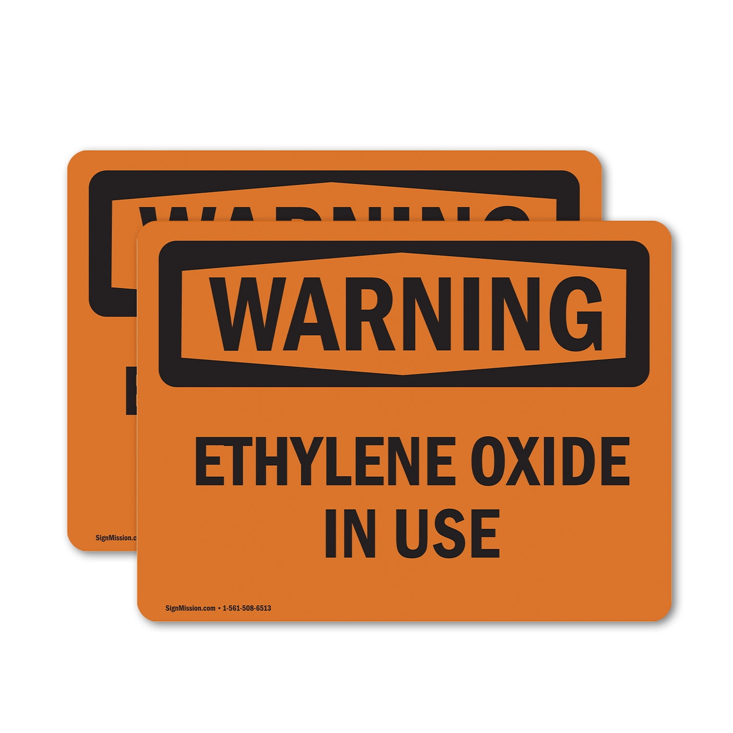 (2 Pack) Ethylene Oxide In Use OSHA Warning Sign 5 Inch X 3.5 Inch ...