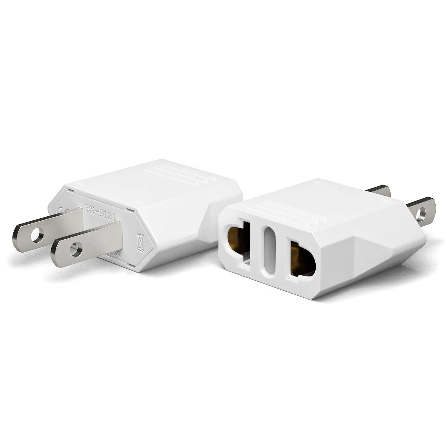 Gazdag 2 Pack Europe to US Plug Adapter, EU to US Travel Plug Converter ...