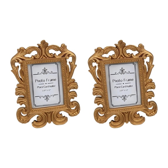 2 Pack European Resin Tabletop Photo Frame With Intricate Carvings ...
