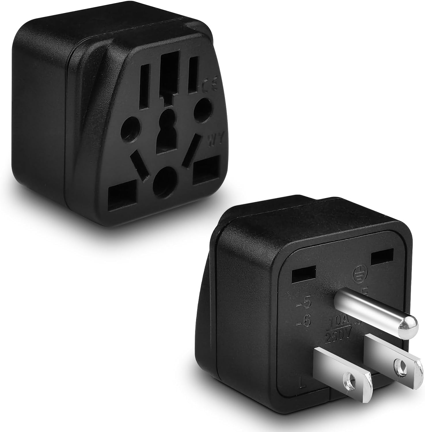 2 Pack European to US Plug Adapter,UK to US Plug Adapter, Universal to ...