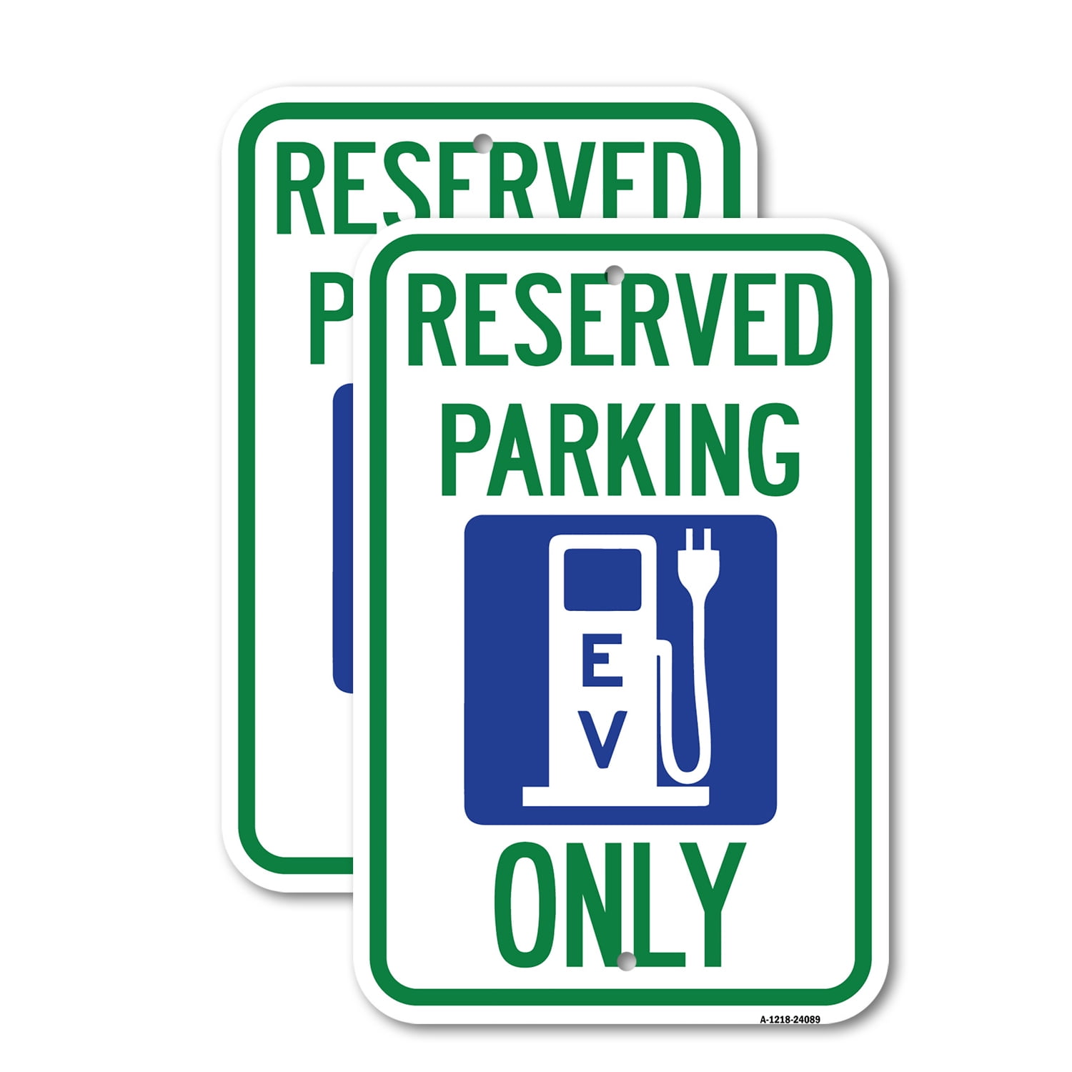 (2 Pack) Ev Only (With Electric Vehicle Charging Station Graphic) | 12 ...