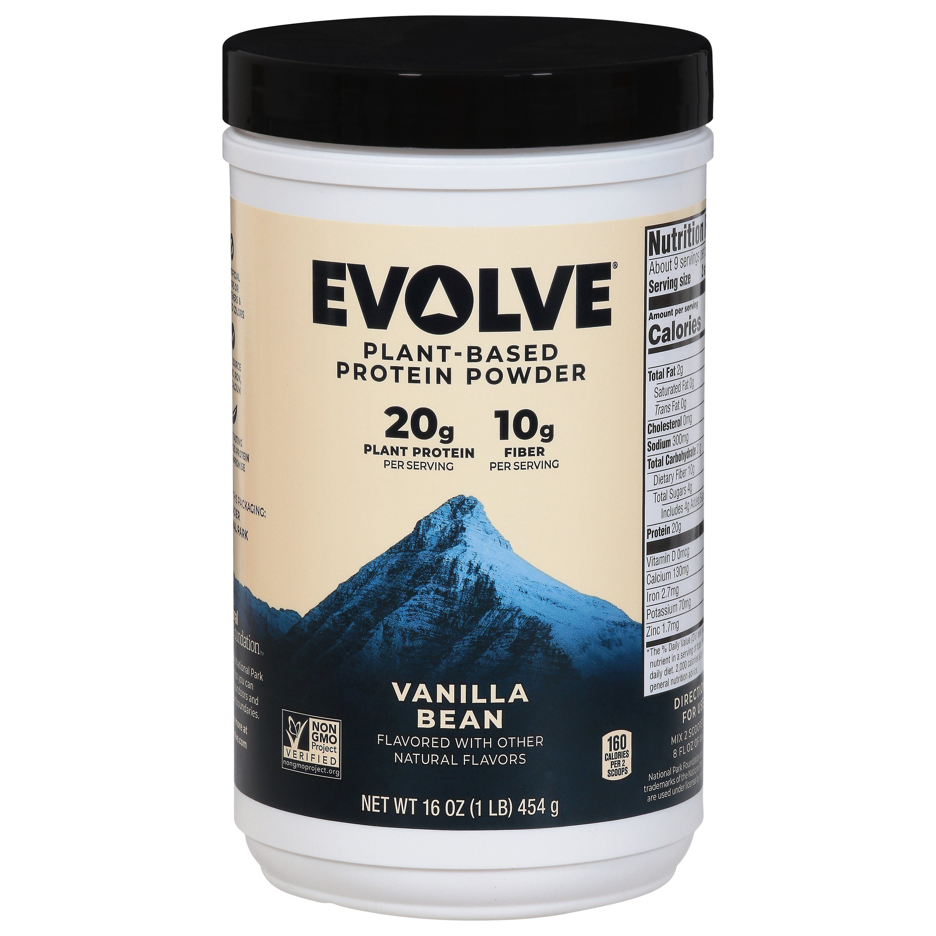 2 Pack - Evolve Plant-Based 20g Protein Powder - Vanilla Bean - 16 oz ...