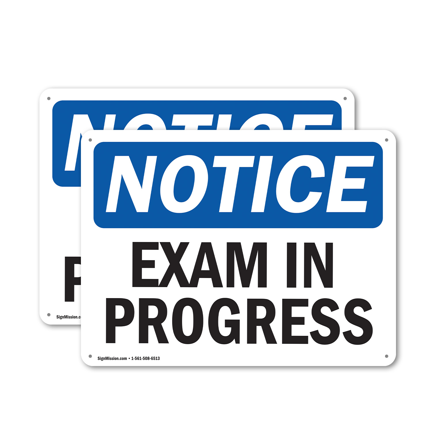 (2 Pack) Exam In Progress OSHA Notice Sign 18 Inch X 12 Inch Plastic ...