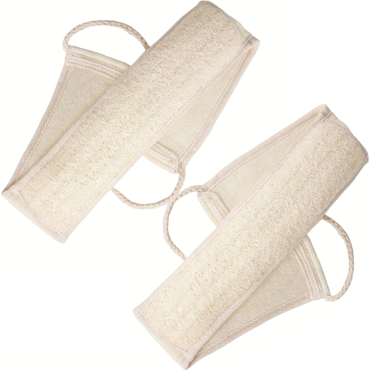 2 Pack Exfoliating Loofah Back Scrubber for Shower,Natural Loofah Back ...