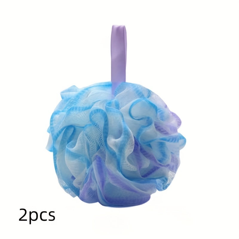 "2-Pack Exfoliating Loofah Shower Sponge Set - Strong Knotted Mesh Bath ...