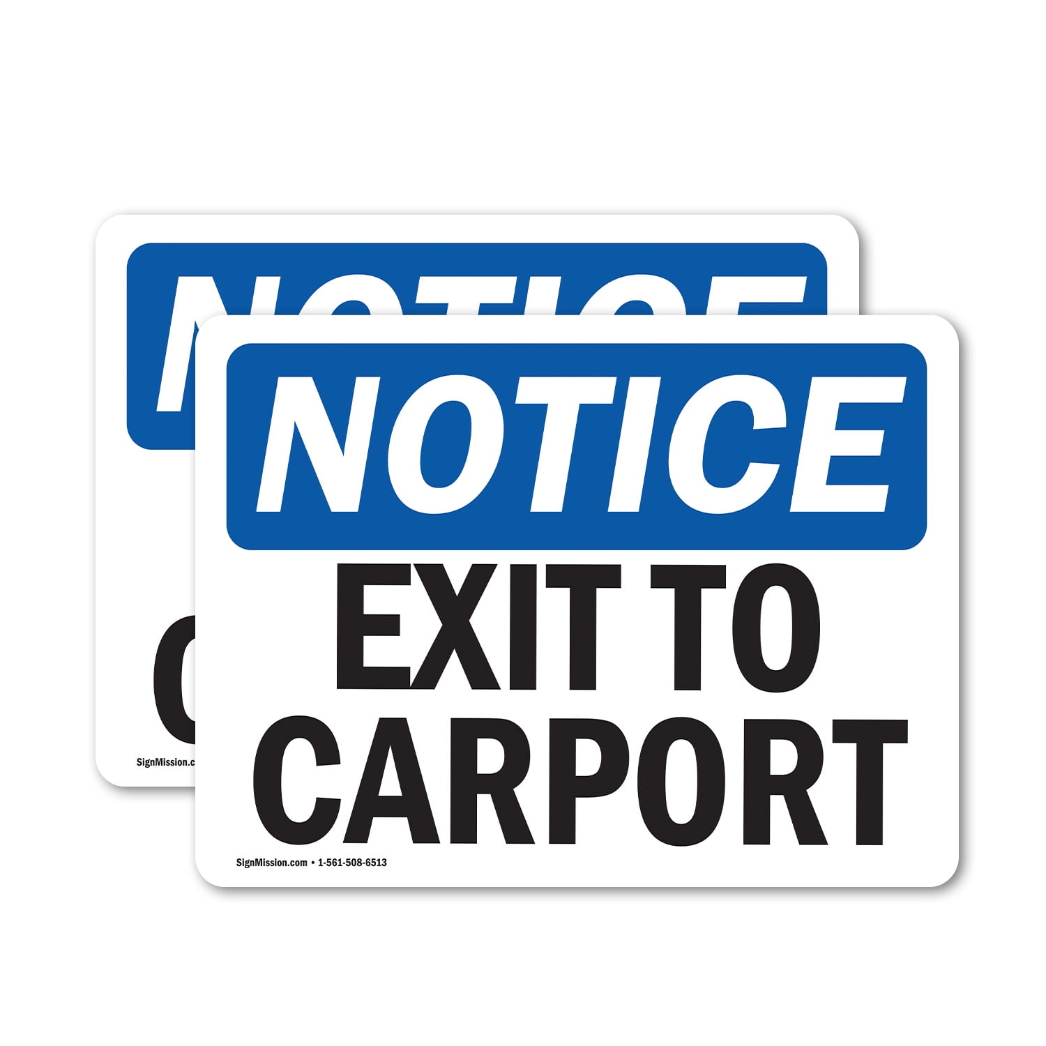 (2 Pack) Exit To Carport OSHA Notice Sign 24 Inch X 18 Inch Vinyl Label ...