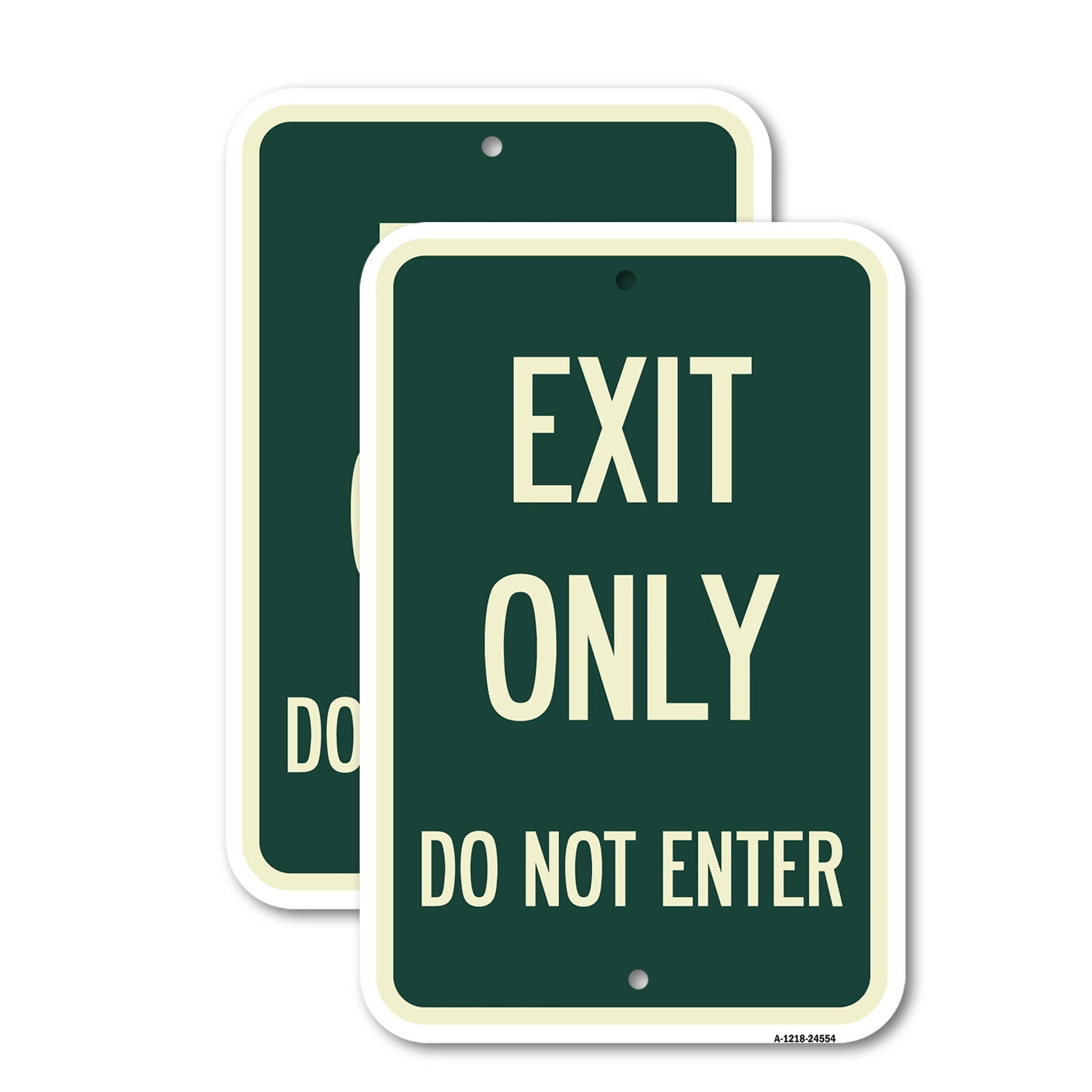 (2 Pack) Exit Only Do Not Enter | 12" X 18" Heavy-Gauge Aluminum Sign ...