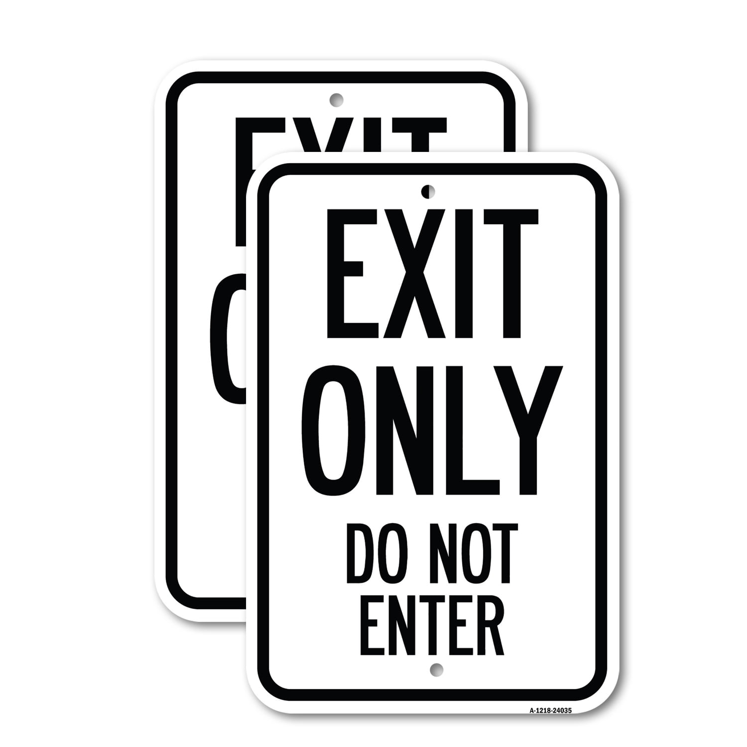 (2 Pack) Exit Only Do Not Enter | 12" X 18" Heavy-Gauge Aluminum Sign ...
