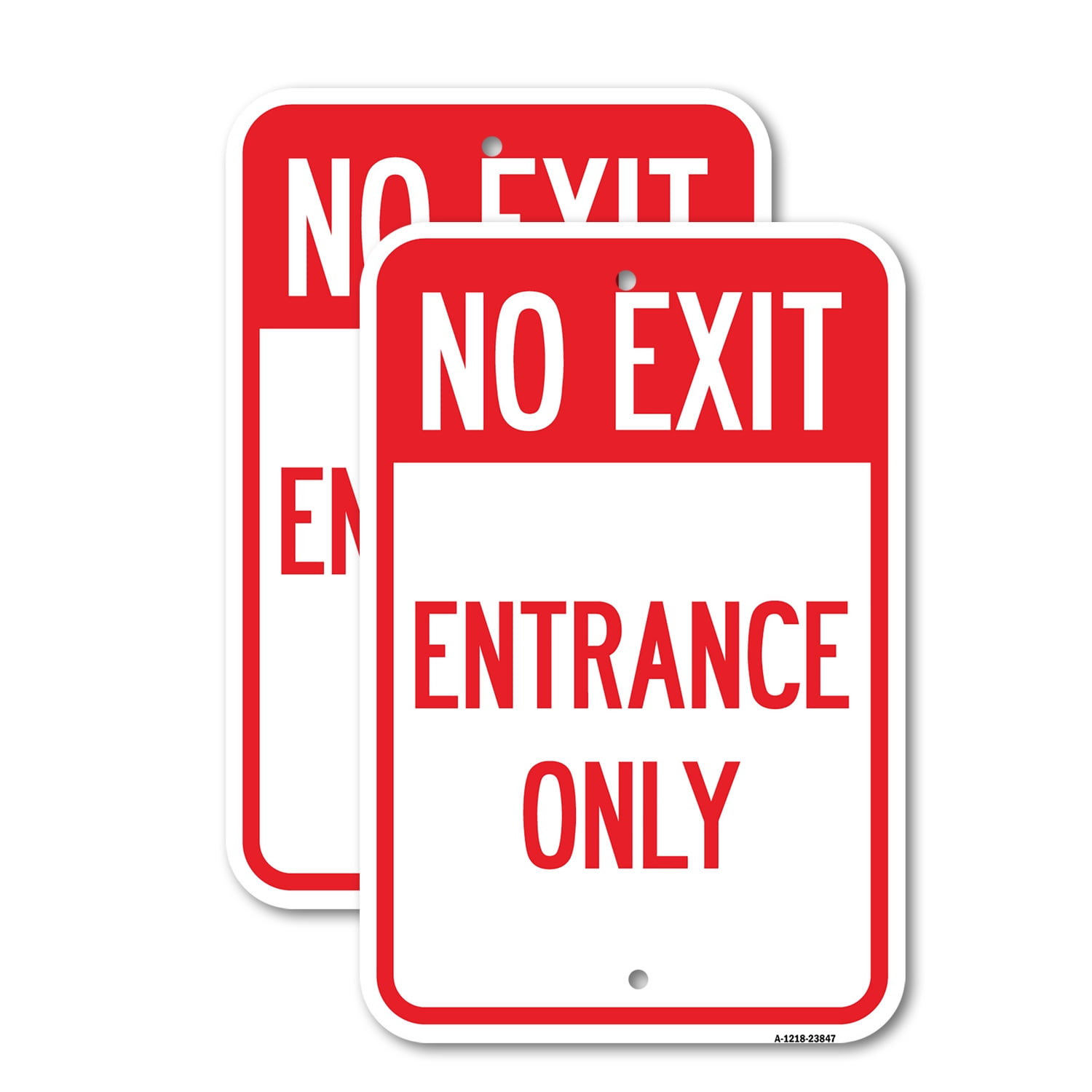 (2 Pack) No Exit Entrance Only | 12" X 18" Heavy-Gauge Aluminum Sign ...