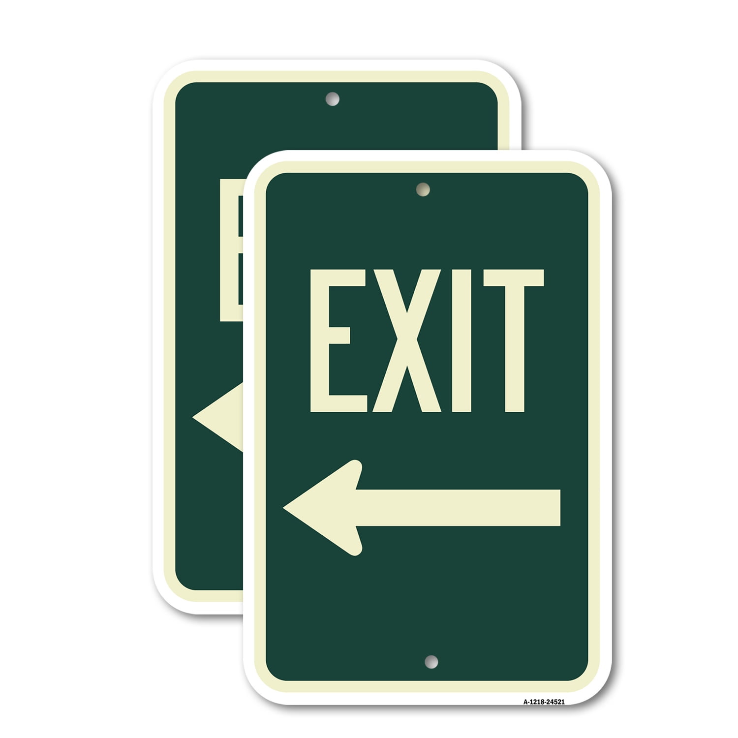 (2 Pack) Exit with Left Arrow | 18" X 24" Heavy-Gauge Aluminum Sign ...