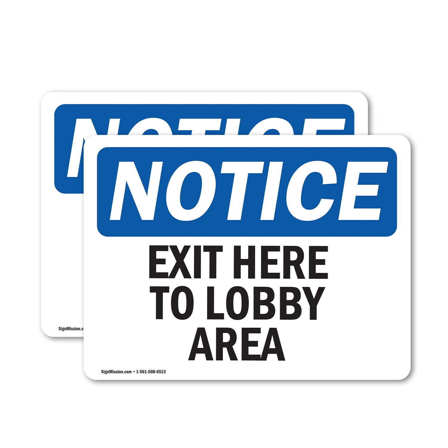 (2 Pack) Exit Here To Lobby Area OSHA Notice Sign 14 Inch X 10 Inch ...