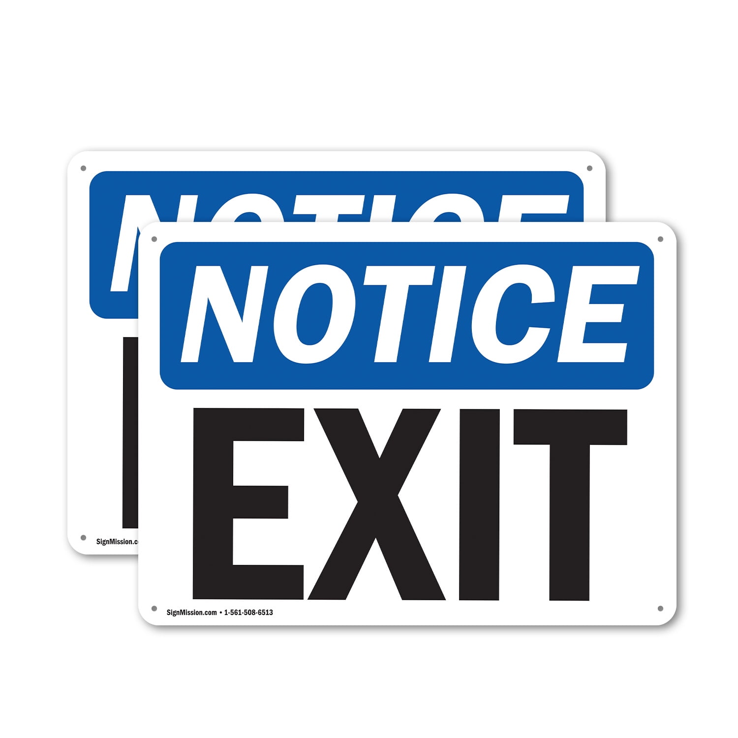 (2 Pack) Exit OSHA Notice Sign 24 Inch X 18 Inch Plastic Sign, Weather ...