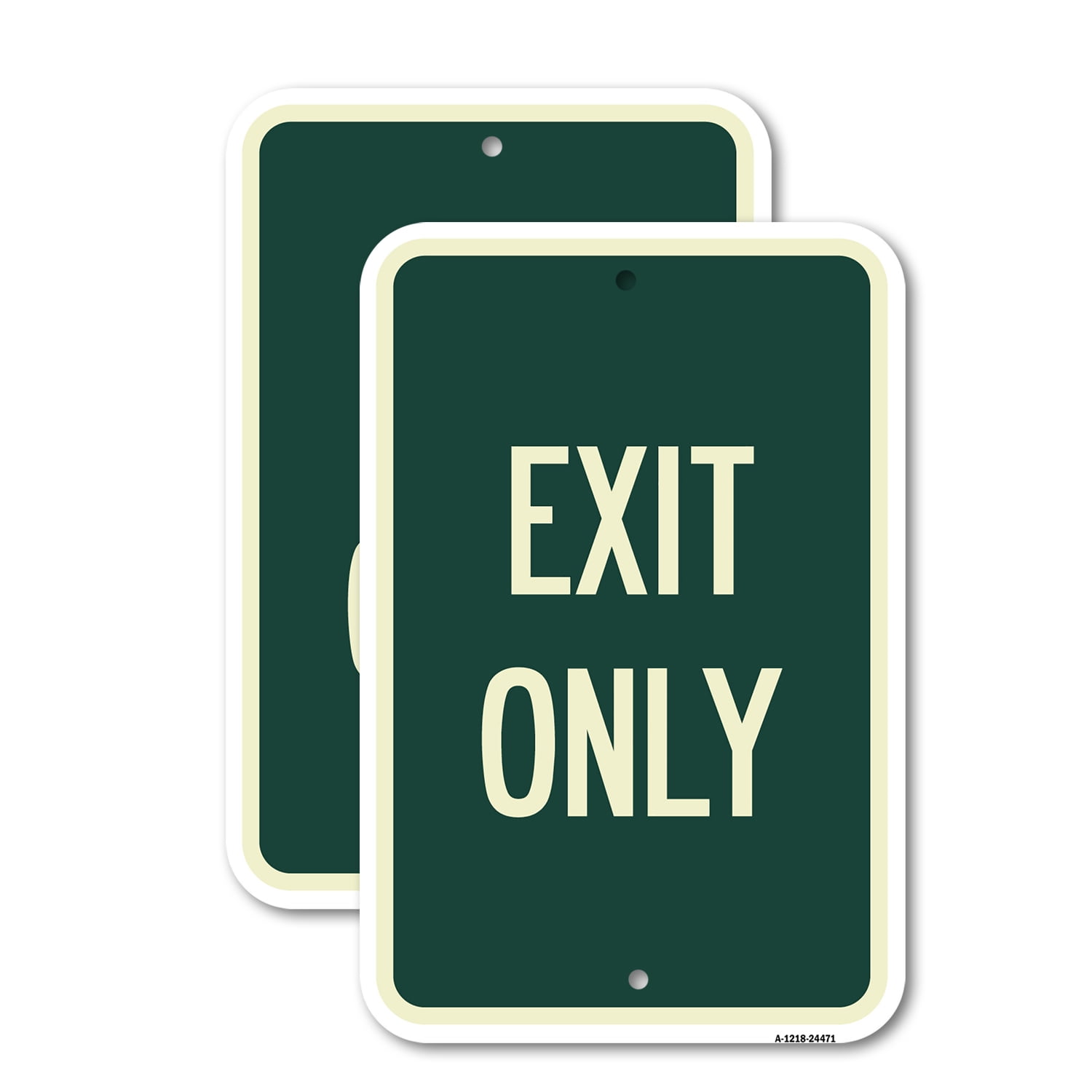 (2 Pack) Exit Only | 12" X 18" Heavy-Gauge Aluminum Sign | Rust Free ...