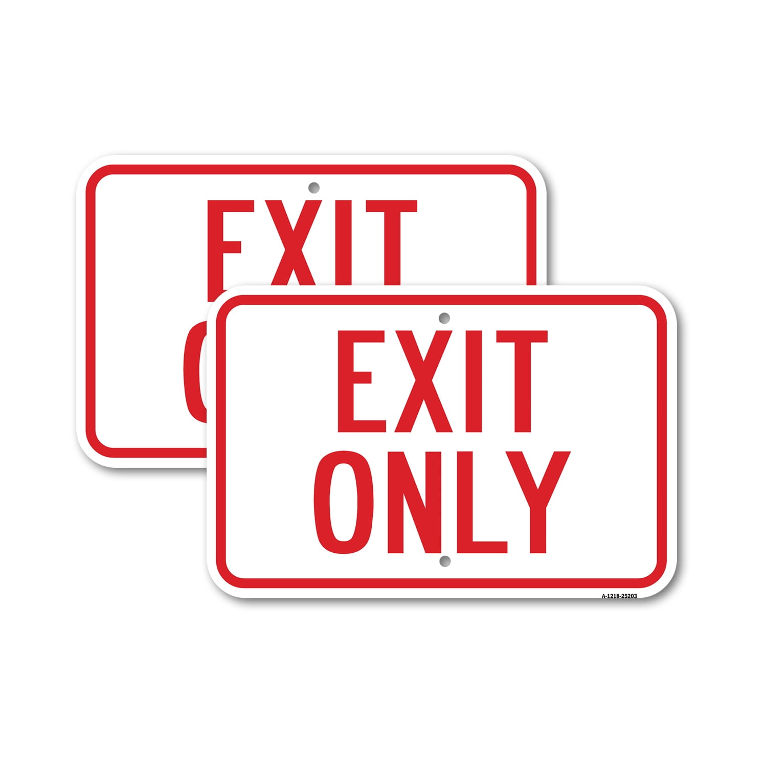 (2 Pack) Exit Only | 12" X 18" Heavy-Gauge Aluminum Sign | Rust Free ...