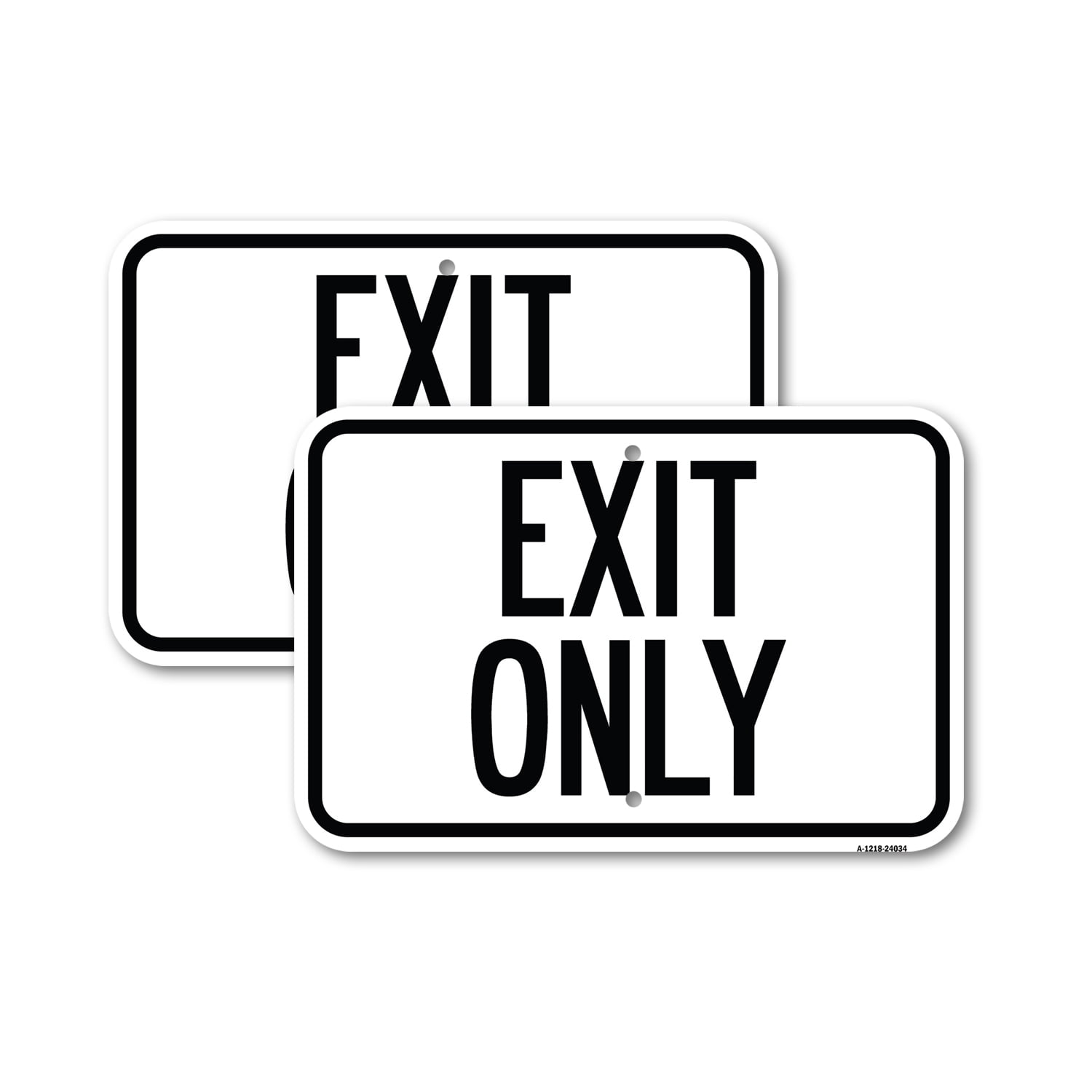 (2 Pack) Exit Only | 12" X 18" Heavy-Gauge Aluminum Sign | Rust Free ...