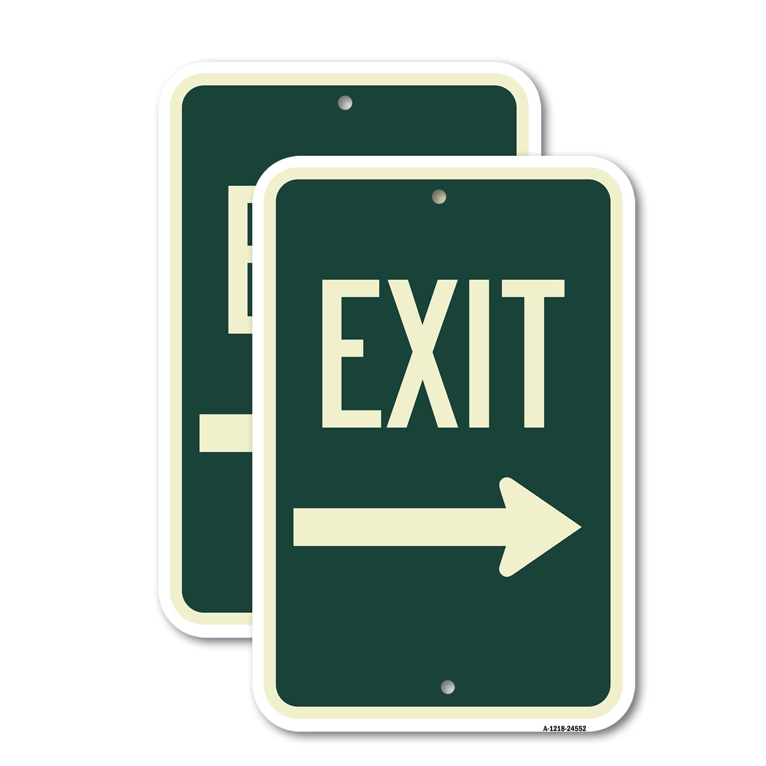 (2 Pack) Exit with Right Arrow | 12" X 18" Heavy-Gauge Aluminum Sign ...