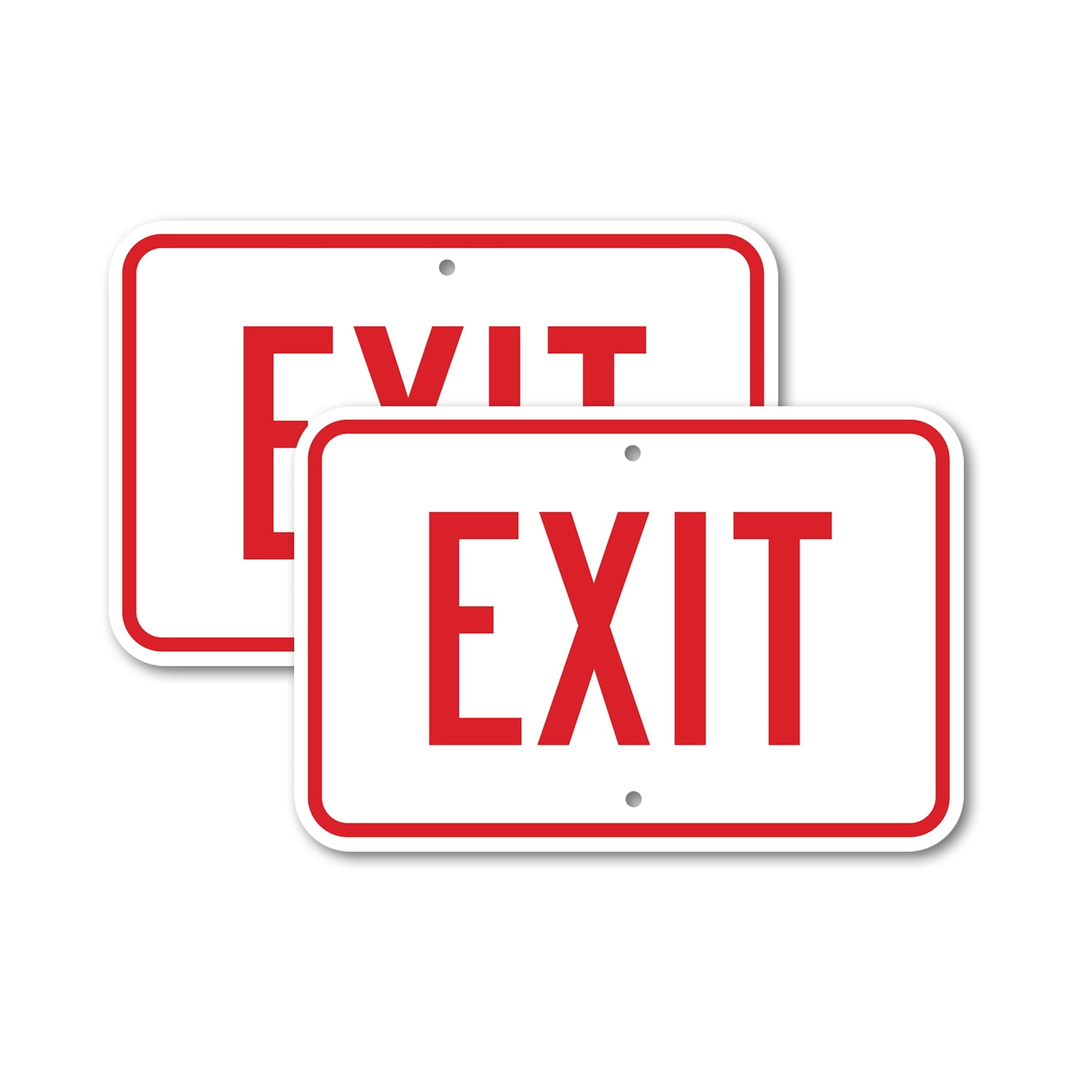 (2 Pack) Exit Sign Exit with Up Arrow | 18" X 24" Heavy-Gauge Aluminum ...