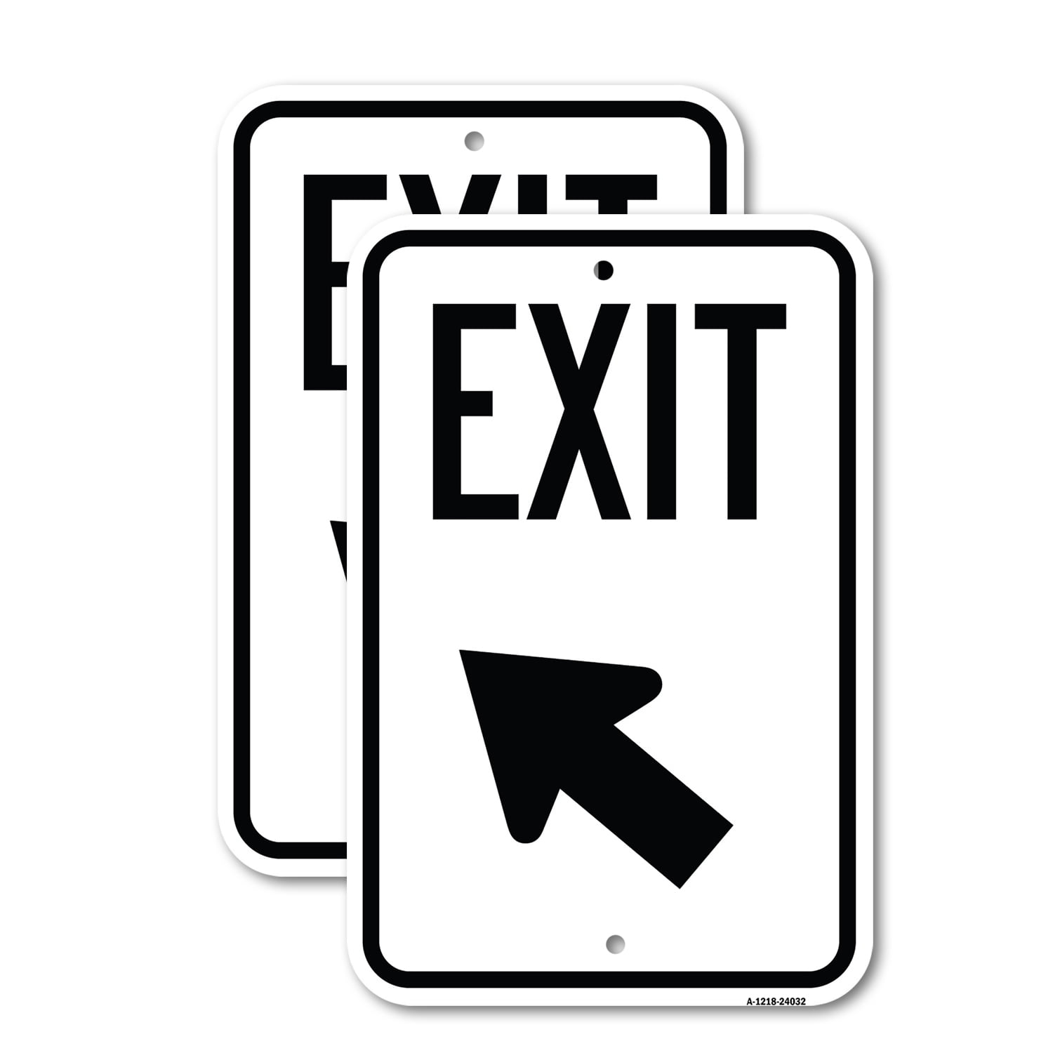 (2 Pack) Exit Sign Exit with Left Arrow | 18" X 24" Heavy-Gauge ...