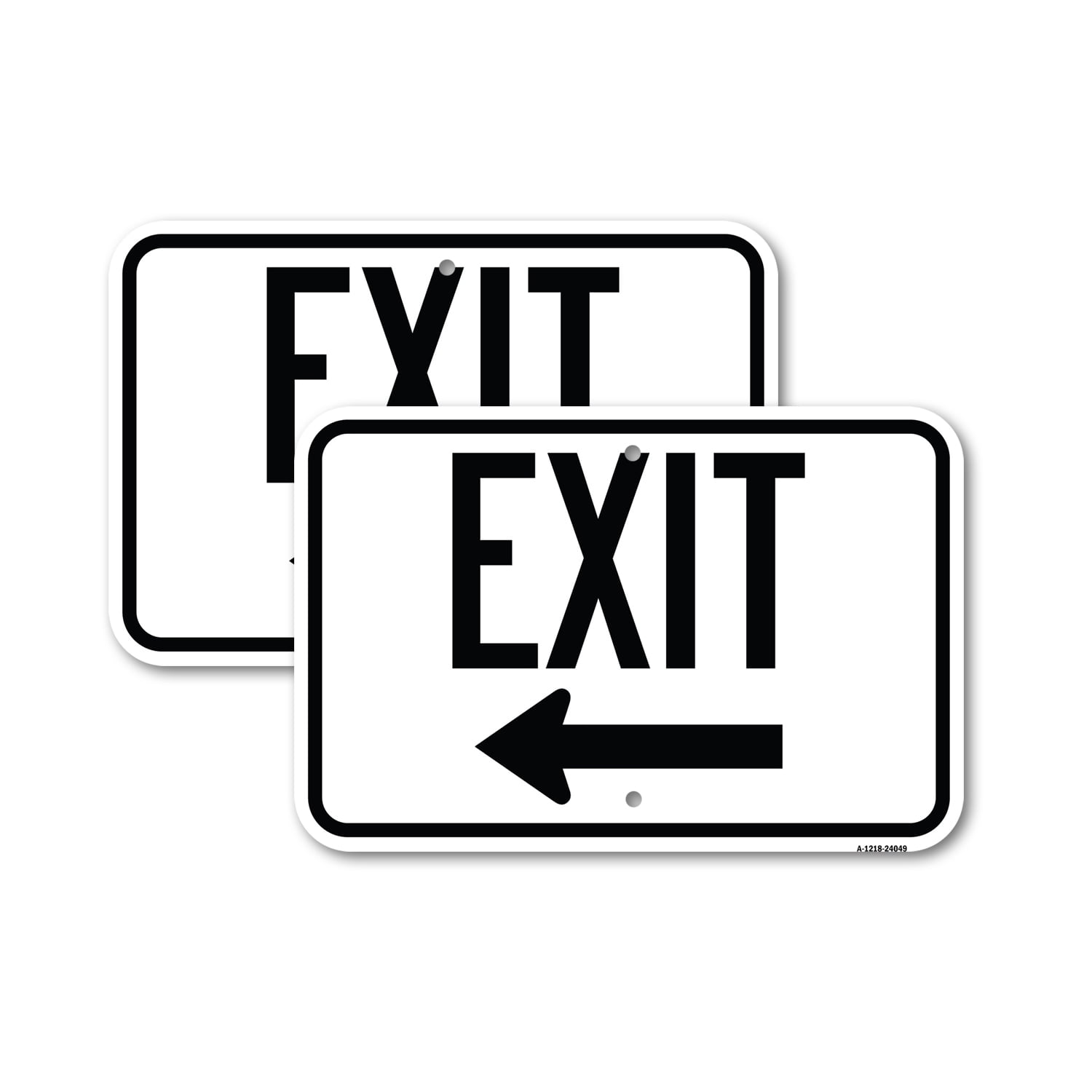 (2 Pack) Exit (With Left Arrow) 2 | 12" X 18" Heavy-Gauge Aluminum Sign ...