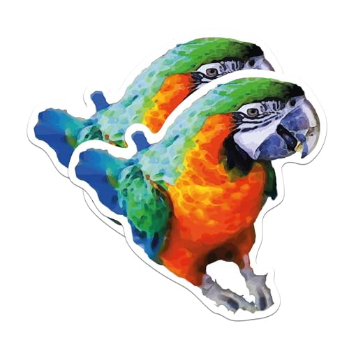(2 Pack) Exotic Parrot Stickers - Parrot Art - Jungle Exotic Tropical ...