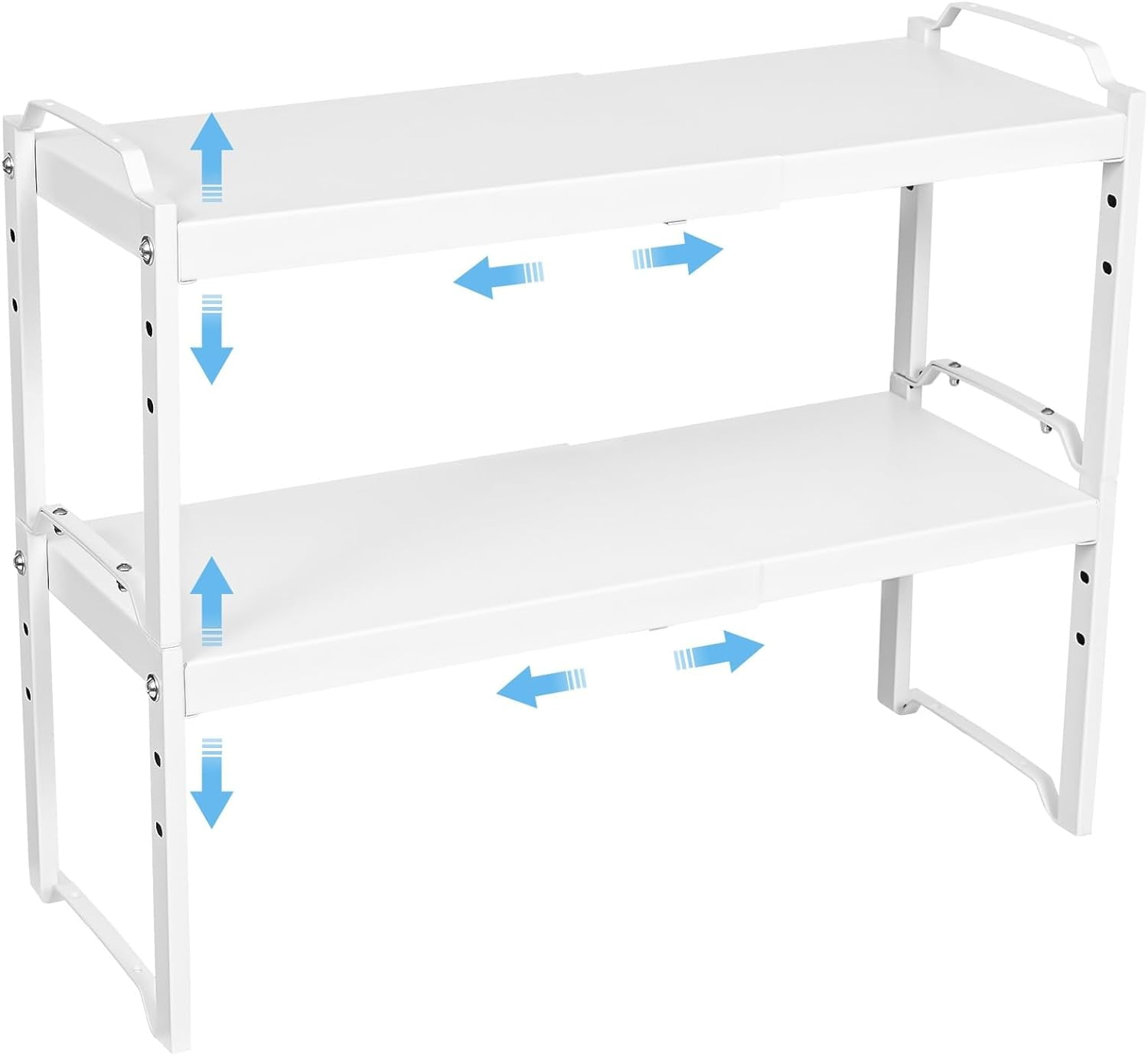 2 Pack Expandable Cabinet Countertop Shelves, x-Cosrack Stackable ...