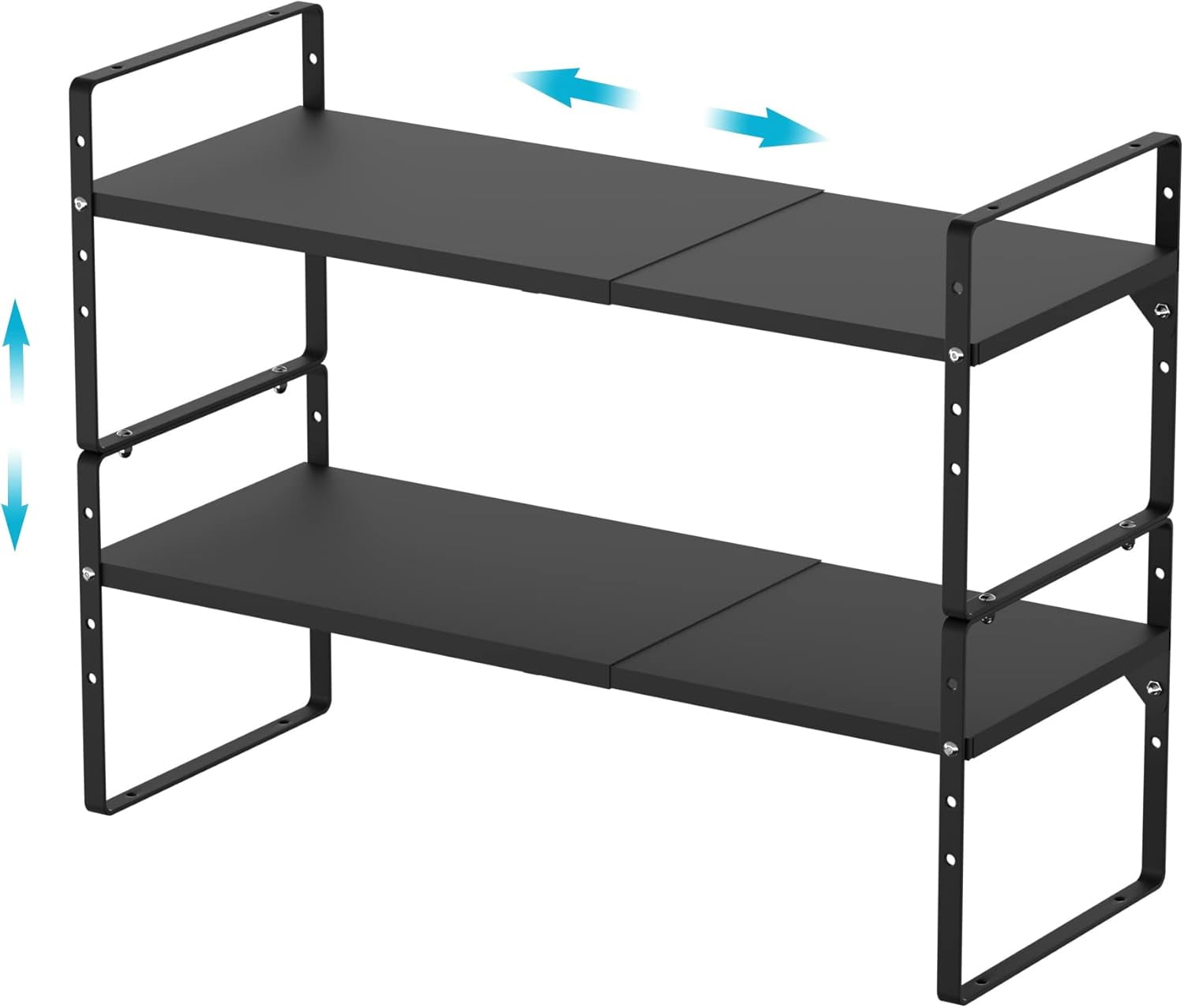 2 Pack Expandable Cabinet Storage Shelf Organizer Rack, Heavy Duty ...