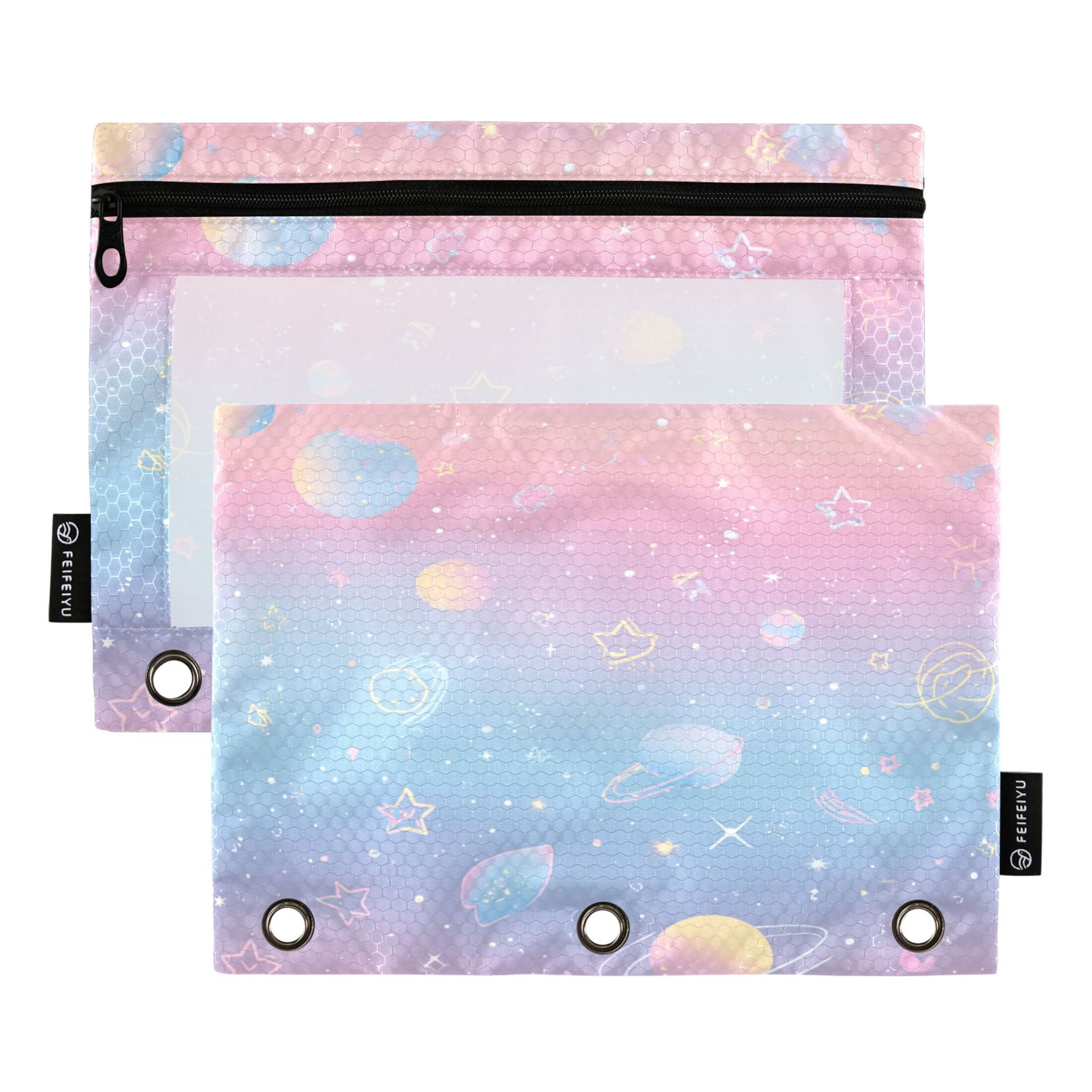 2 Pack Expandable File Folder with Clear PVC Front Page Folder with ...