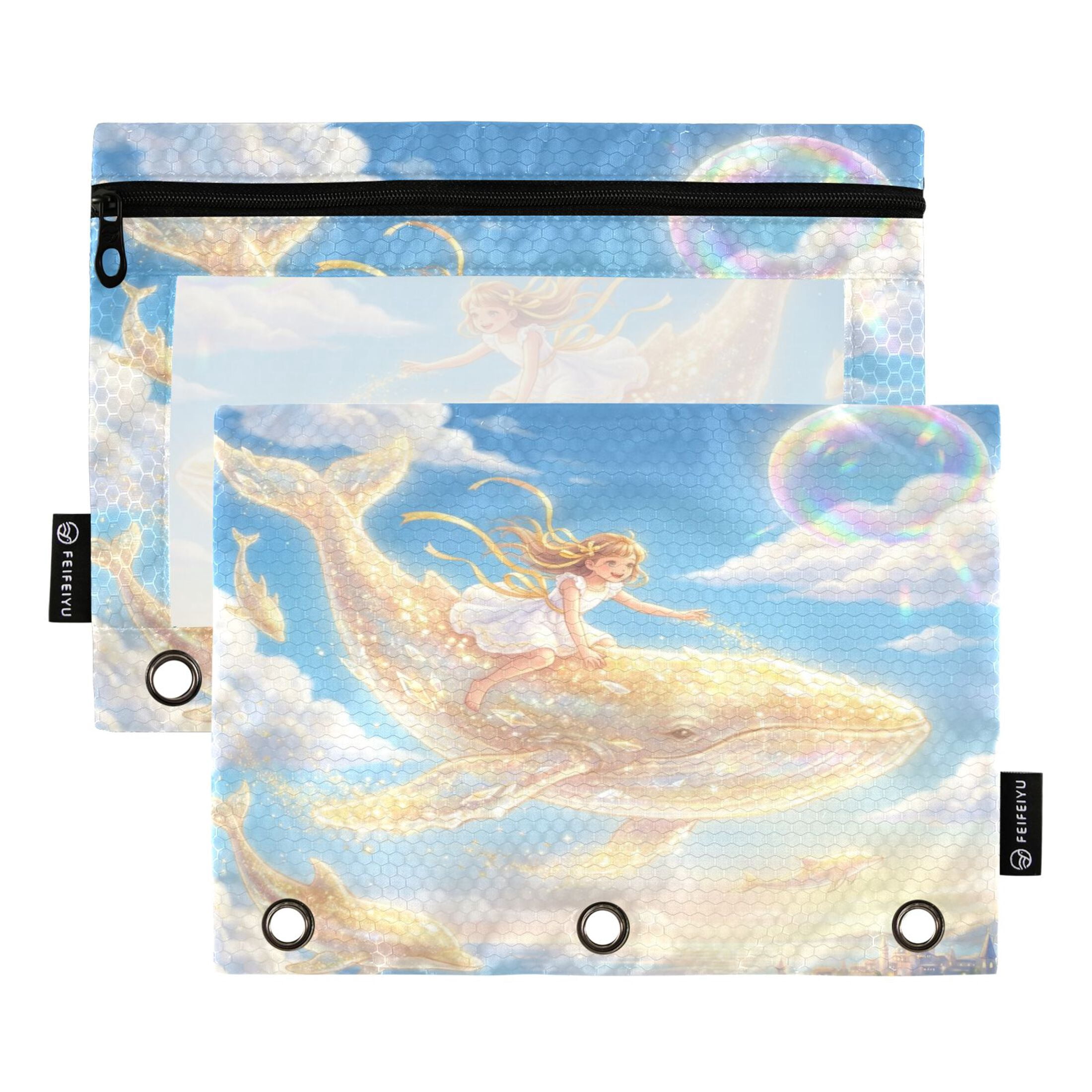 2 Pack Expandable Flip Folders with Clear PVC Window Binder Pouches 3 ...