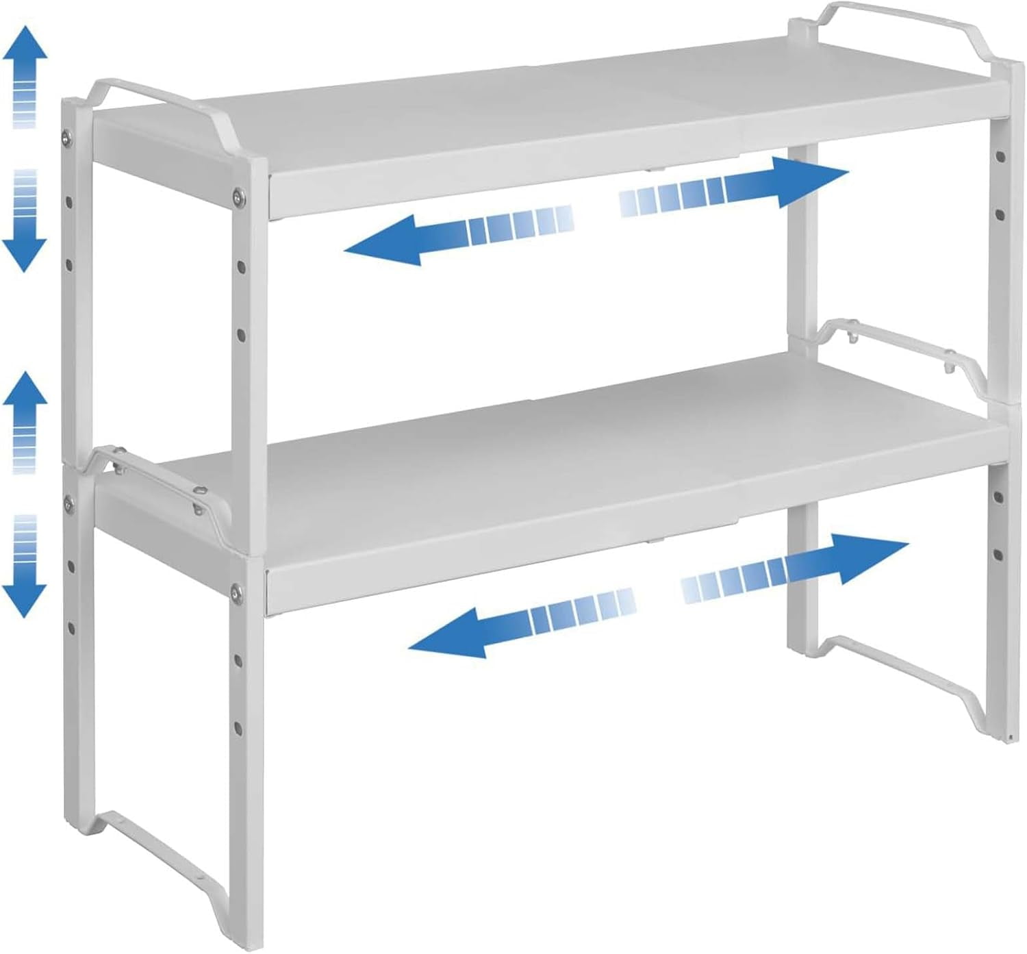 2 Pack Expandable Kitchen Cabinet Shelves Organizers, Stackable ...