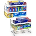 2 Pack Expandable Kitchen Wrap Organizer Rack, Height & Width ...