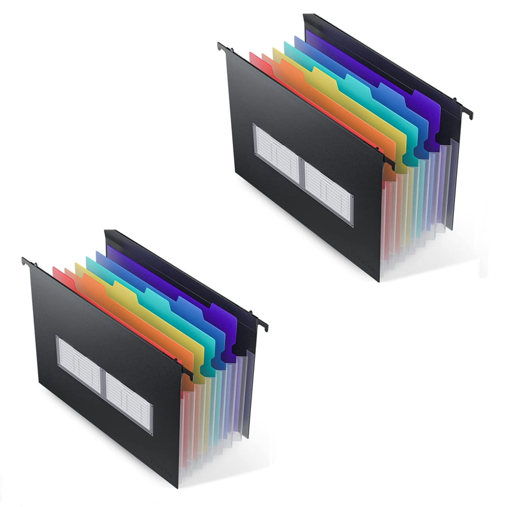 2 Pack Expanding File Folders, 7 Pockets, Large Capacity, Multi-Color ...