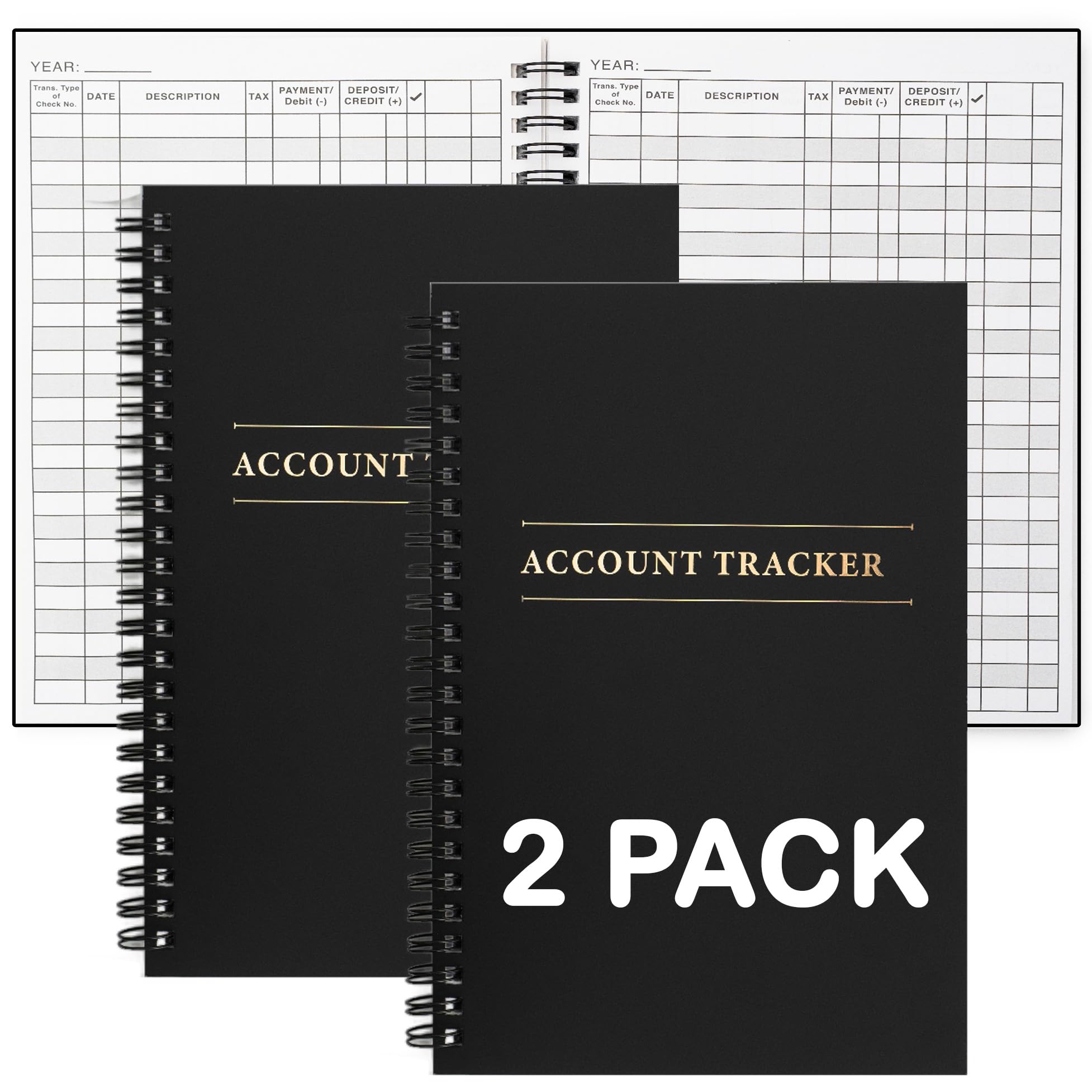 2 Pack Expense Tracker Ledger Book- Finance Book for Home Budget ...