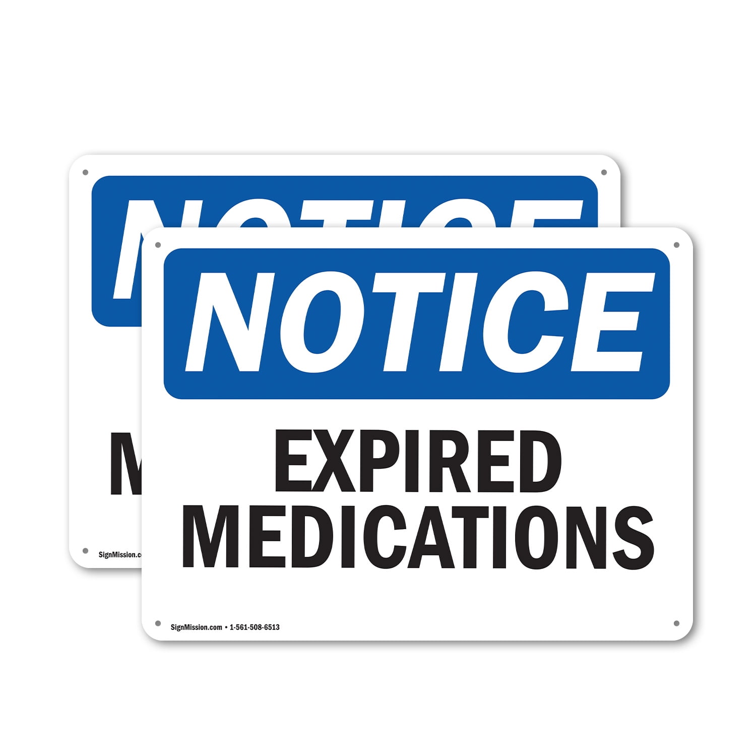 (2 Pack) Expired Medications OSHA Notice Sign 10 Inch X 7 Inch Indoor ...