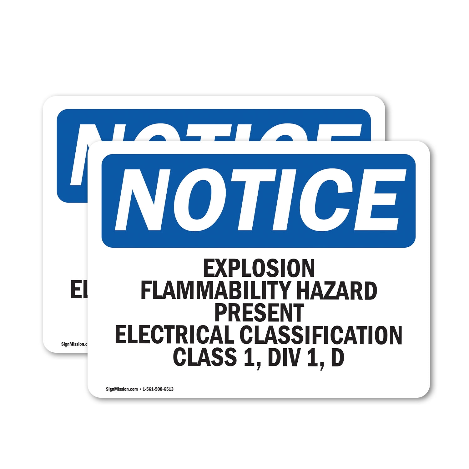 (2 Pack) Explosion Flammability Hazard Present Electrical OSHA Notice ...