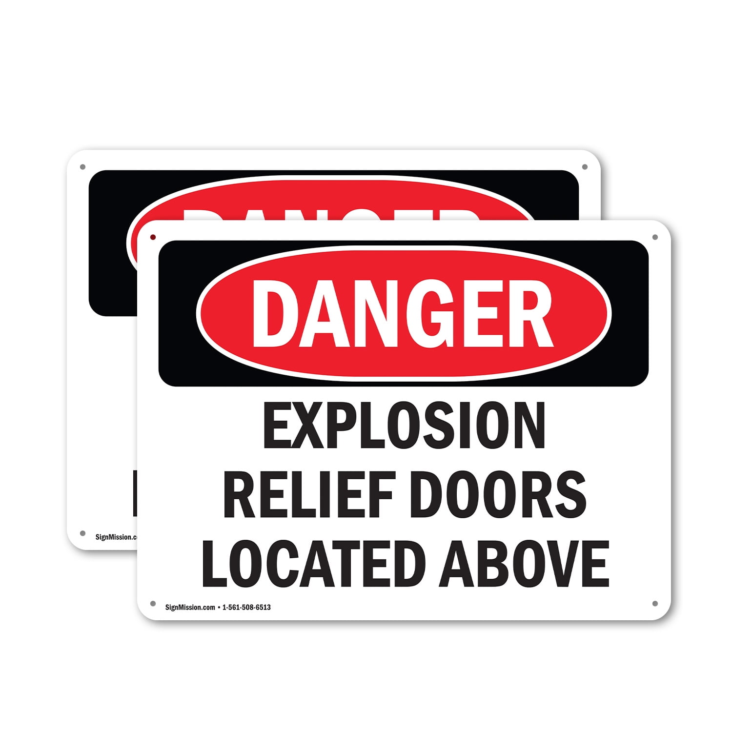 (2 Pack) Explosion Relief Doors Located Above OSHA Danger Sign 10 Inch ...
