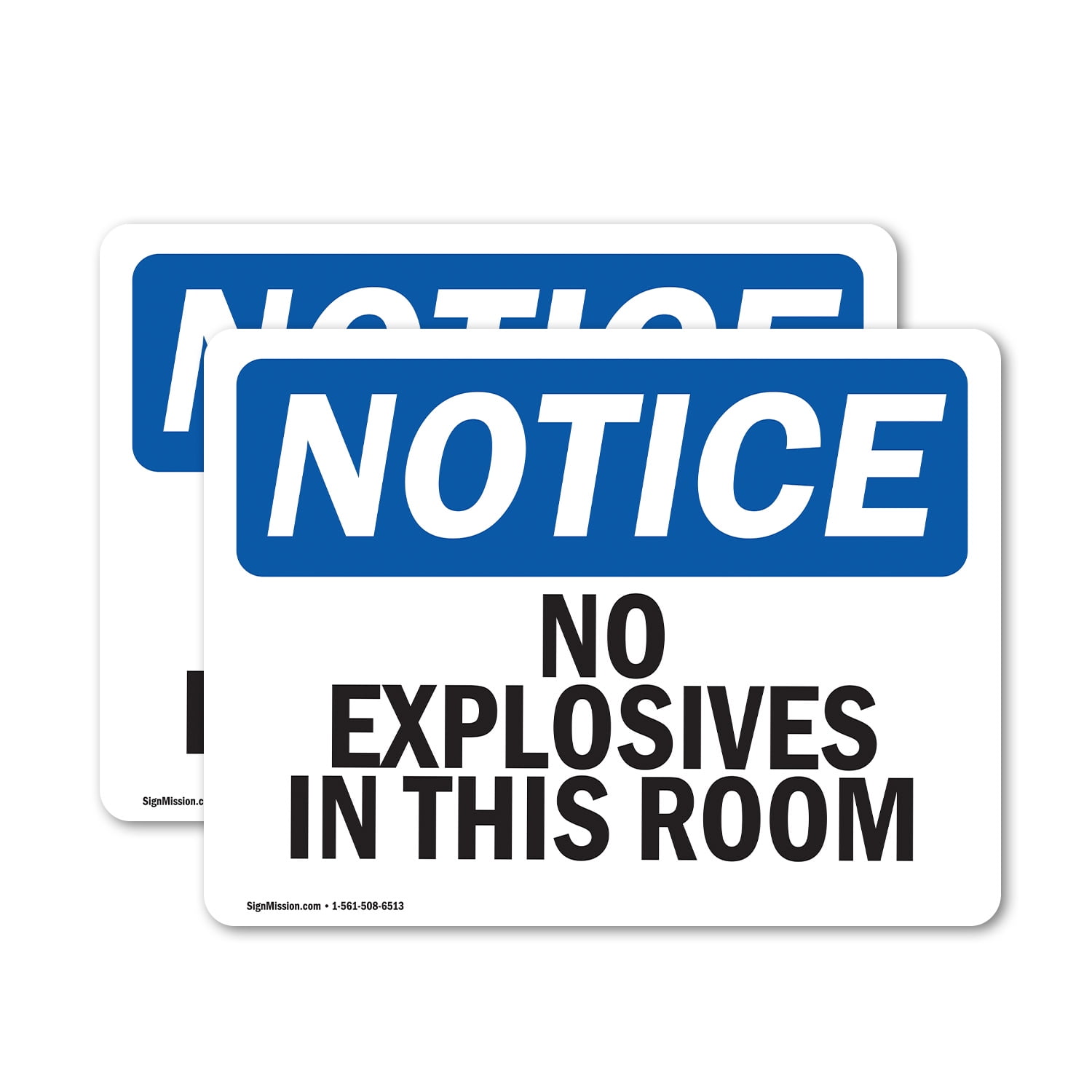 (2 Pack) No Explosives In This Room OSHA Notice Sign 14 Inch X 10 Inch ...