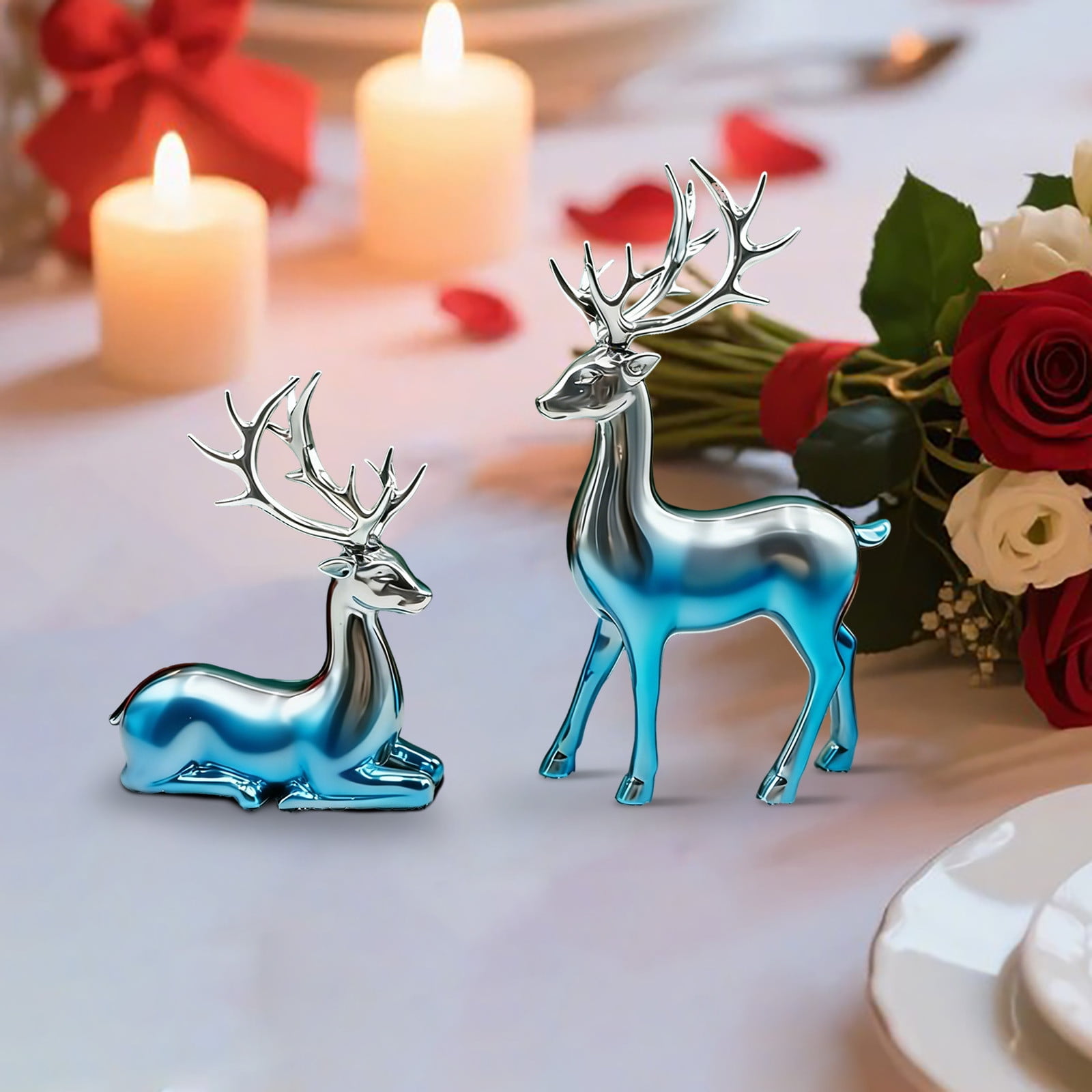 2 Pack Exquisite Deer Wine Cabinet Ornaments Home Living Room TV ...