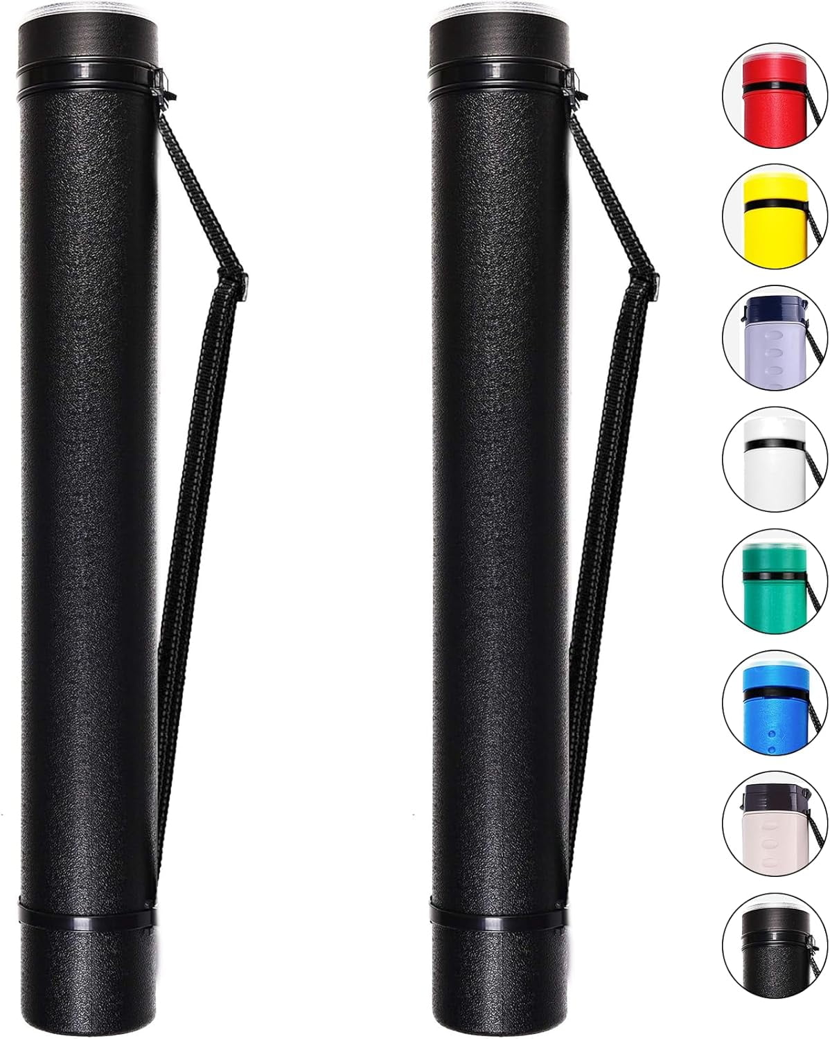 2-Pack Extendable Poster Tubes Expand from 24.5” to 40” with Shoulder ...