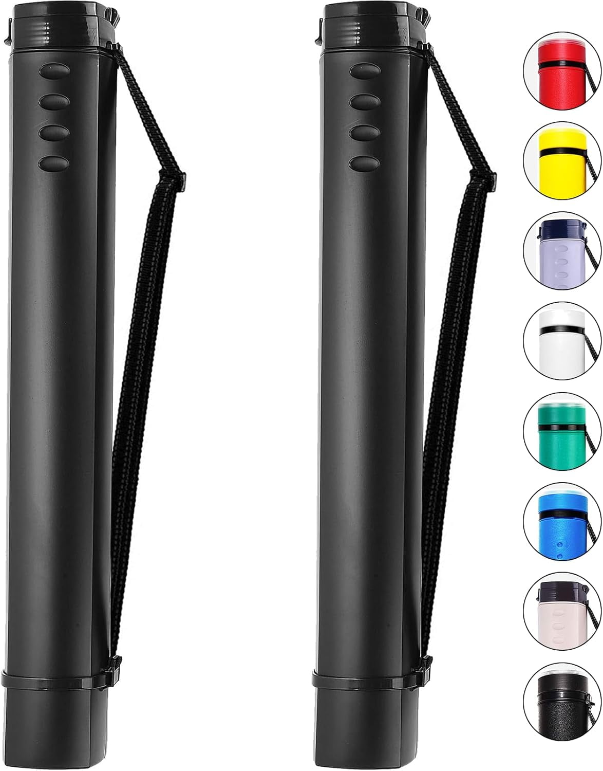 2-Pack Extendable Poster Tubes Expand from 24.5” to 40” with Shoulder ...