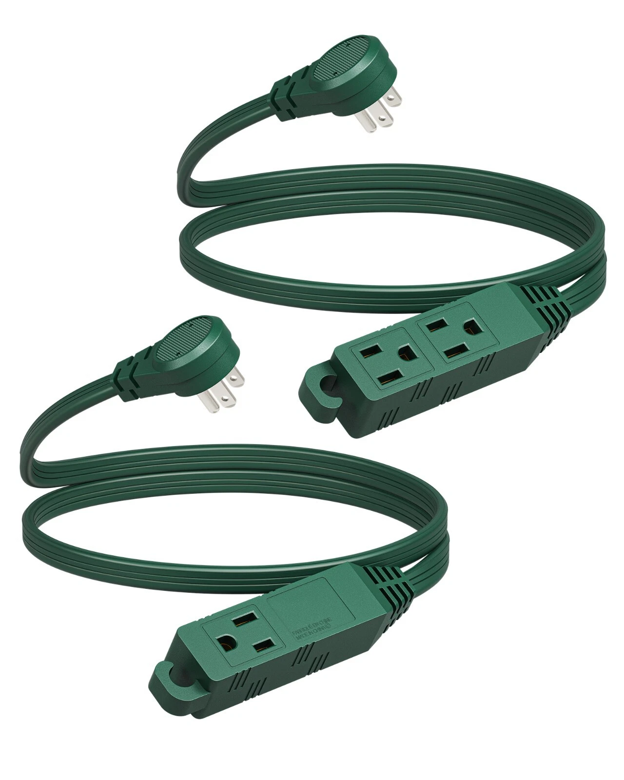 2-Pack Extension Cord 3 Ft, 16 AWG Extension Cord with Multiple Outlet ...