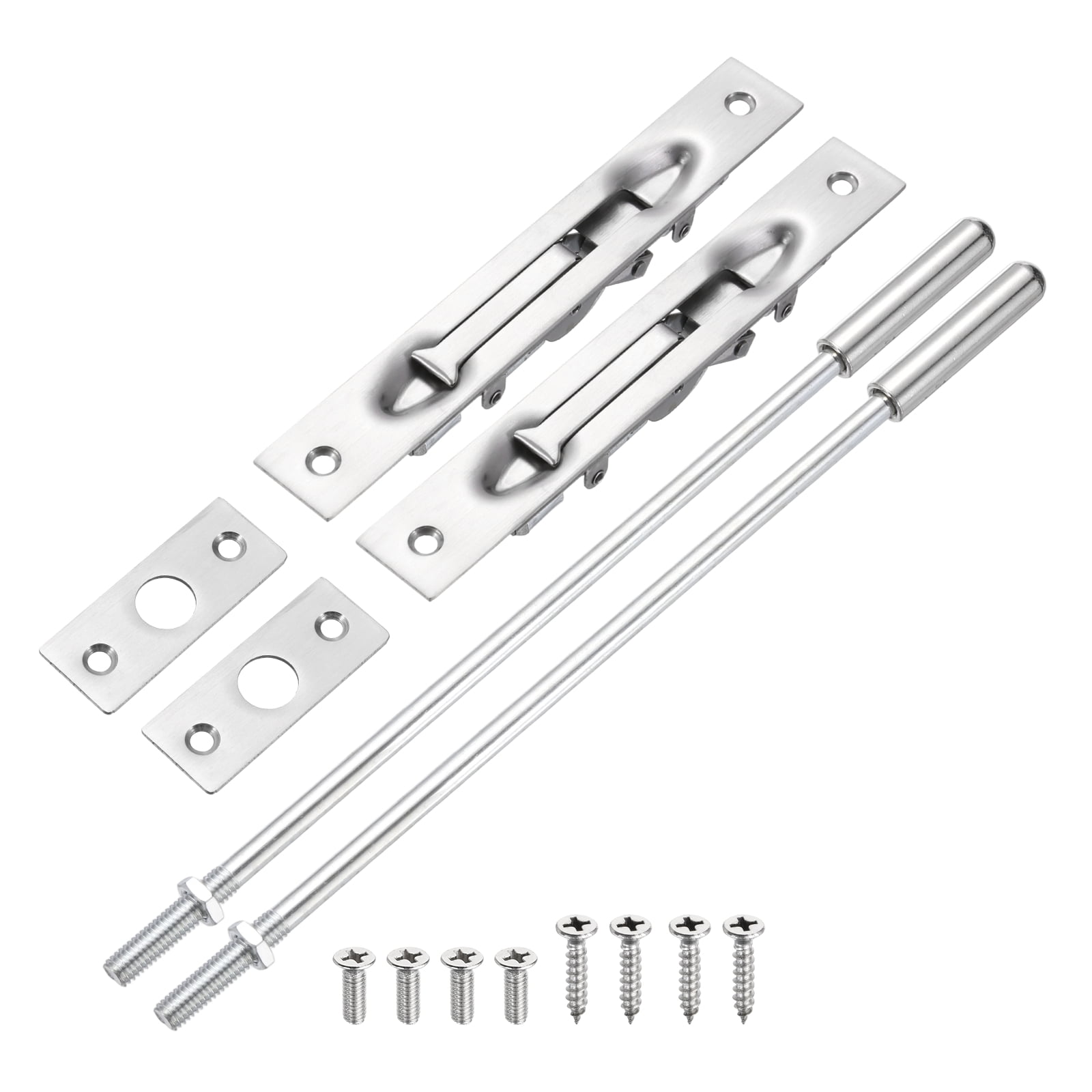 2 Pack Extension Flush Bolt with Rod, 12 Inch Stainless Steel Door ...