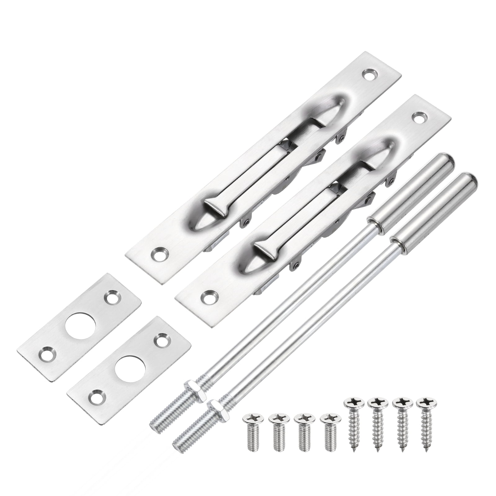 2 Pack Extension Flush Bolt with Rod, 8 Inch Stainless Steel Door Flush ...